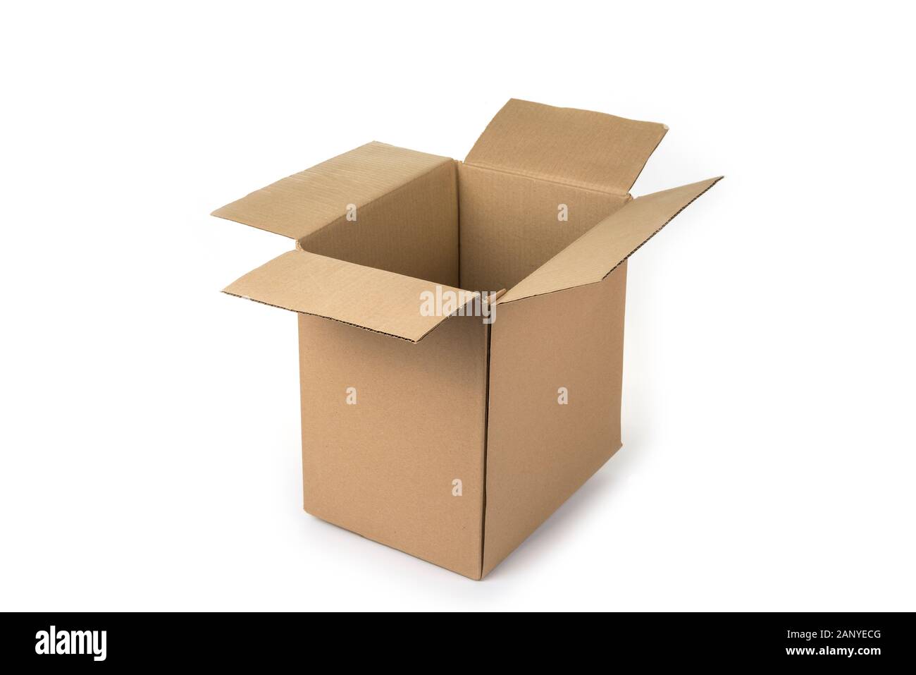Empty cardboard box on a white background Stock Photo - Alamy