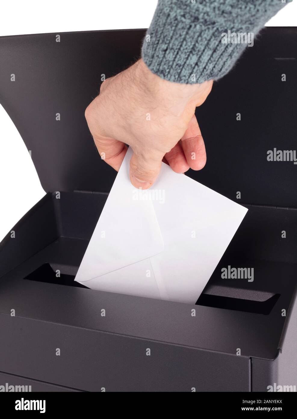 Modern letter-box isolated on a white background Stock Photo - Alamy