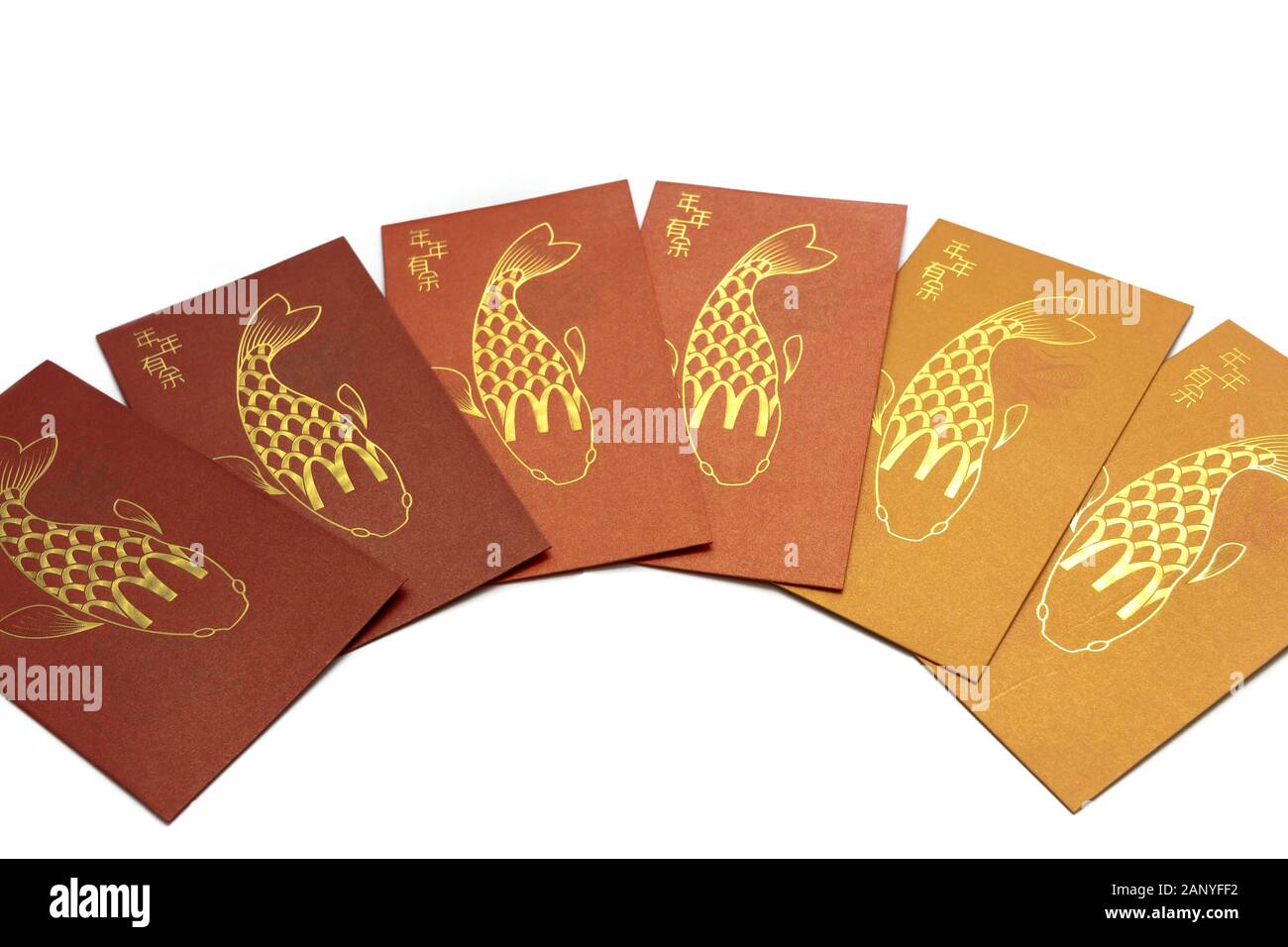 Picture of Isolated Ang Pao (Ang Paw, Ang Pow) with Fish Drawing ...