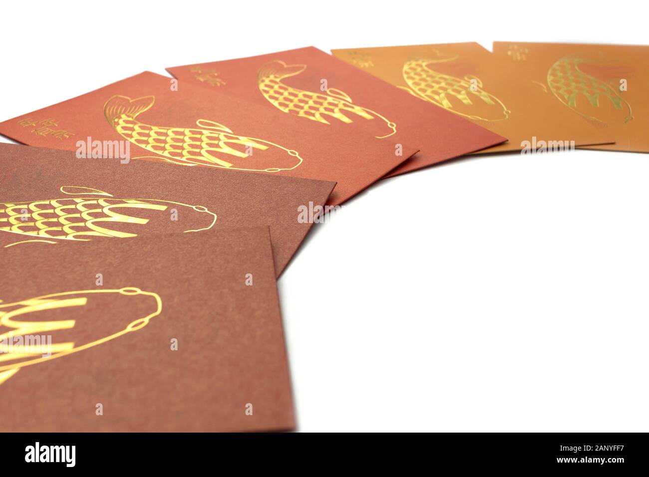 Picture of Isolated Ang Pao (Ang Paw, Ang Pow) with Fish Drawing ...