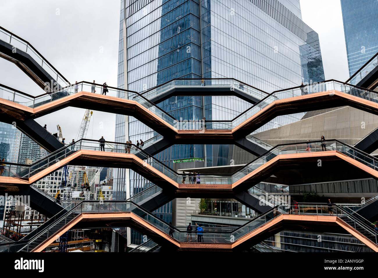 New York, USA - June 21, 2019: The Vessel at Hudson Yards located on ...