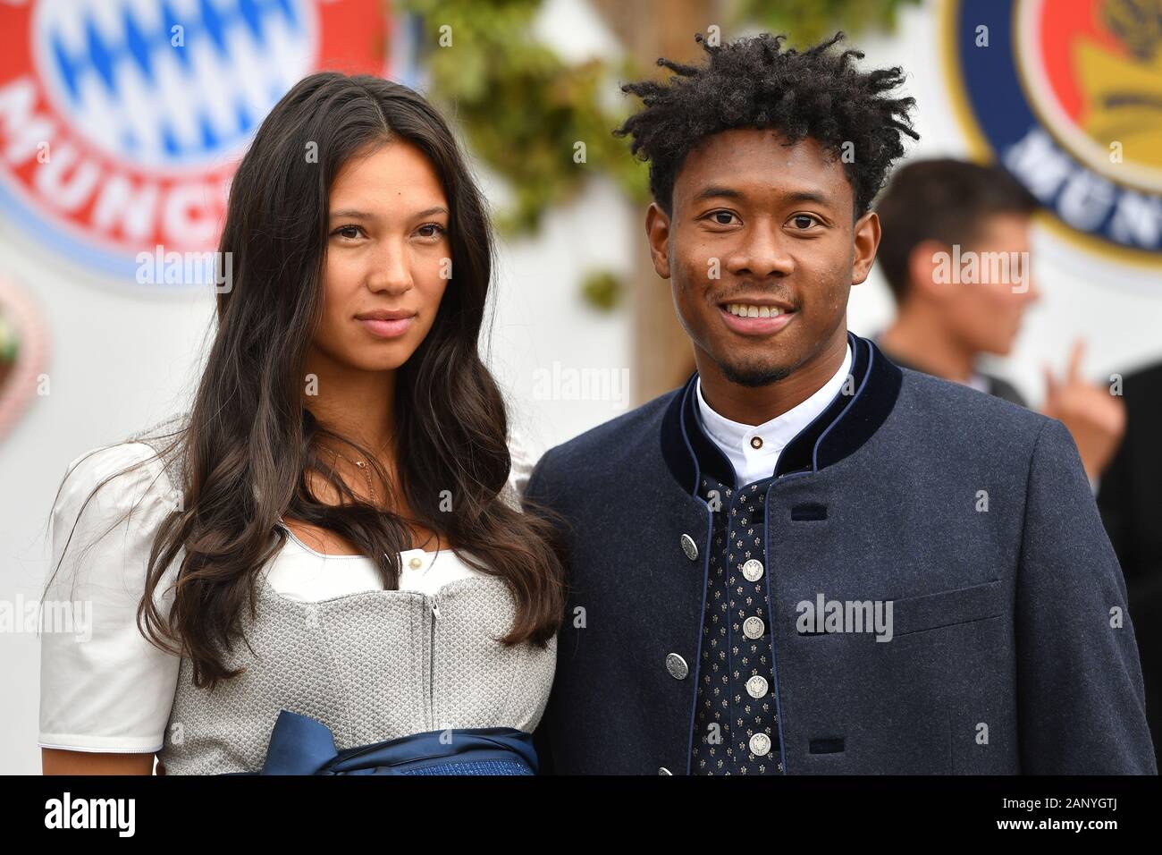 David Alaba and his girlfriend Shalimar Heppner in Bavarian costume ...