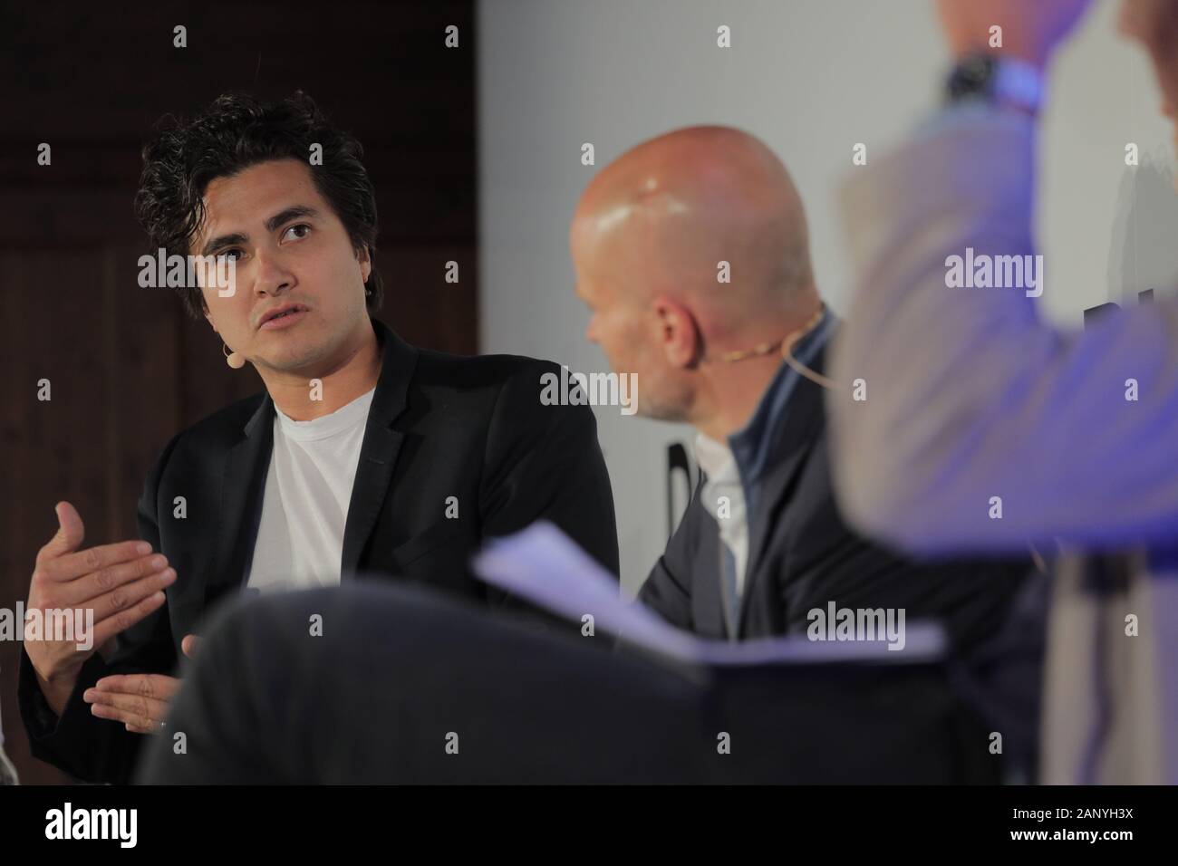 Munich, Bavaria. 19th Jan, 2020. (l-r) Chase Lochmiller (Co-founder ...