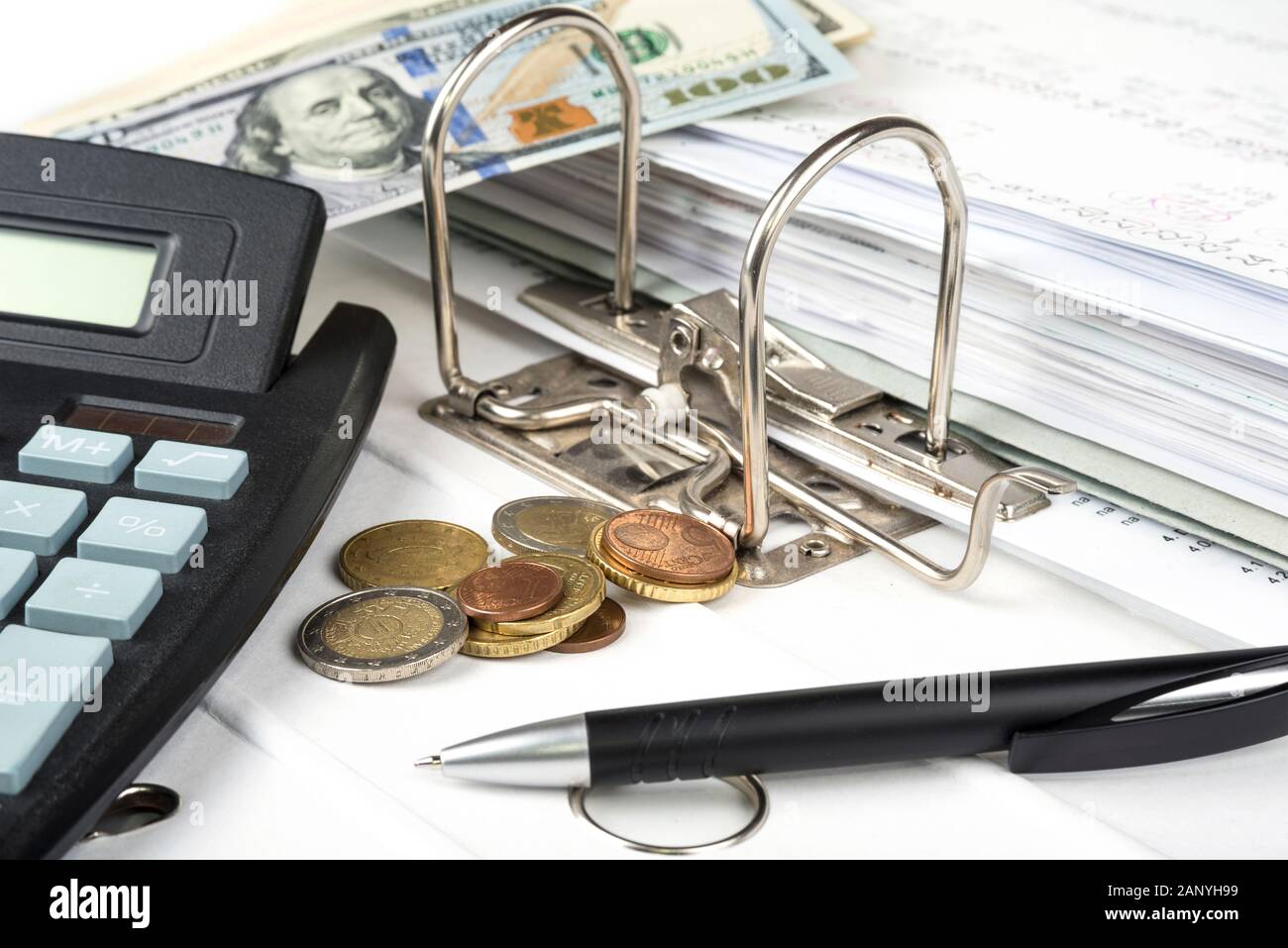 Business and home bookkeeping. Money and taxes concept Stock Photo - Alamy