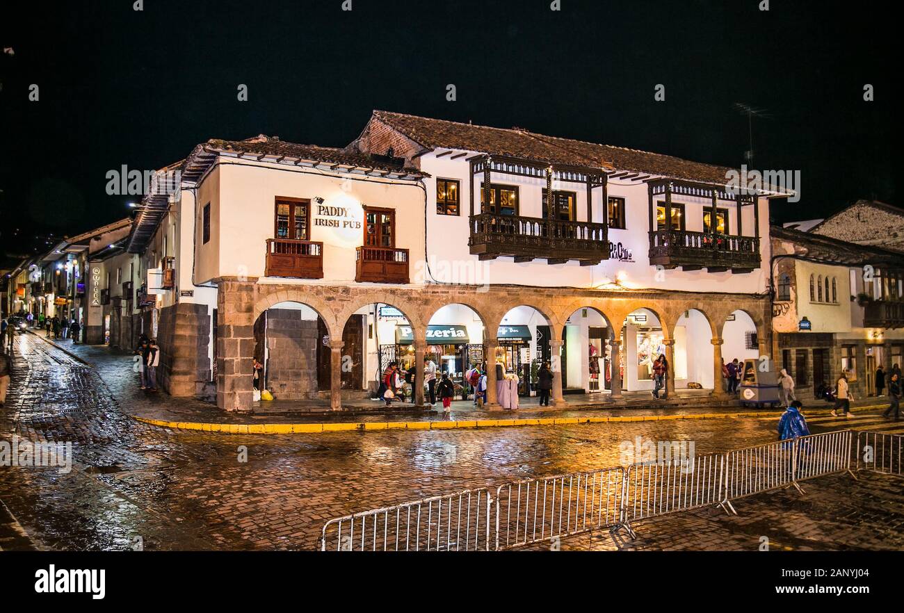 Cusco, Peru - Jan 6, 2019: Historic Colonial Buildings on the Plaza de ...