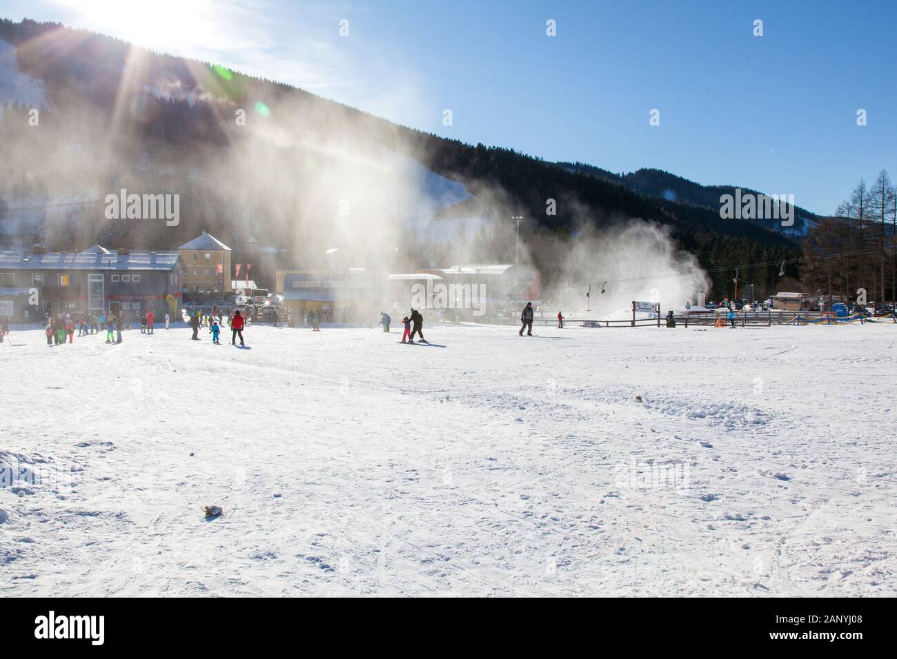 Learner tobogganing and sledging slope, Semmering ski resort, Lower ...
