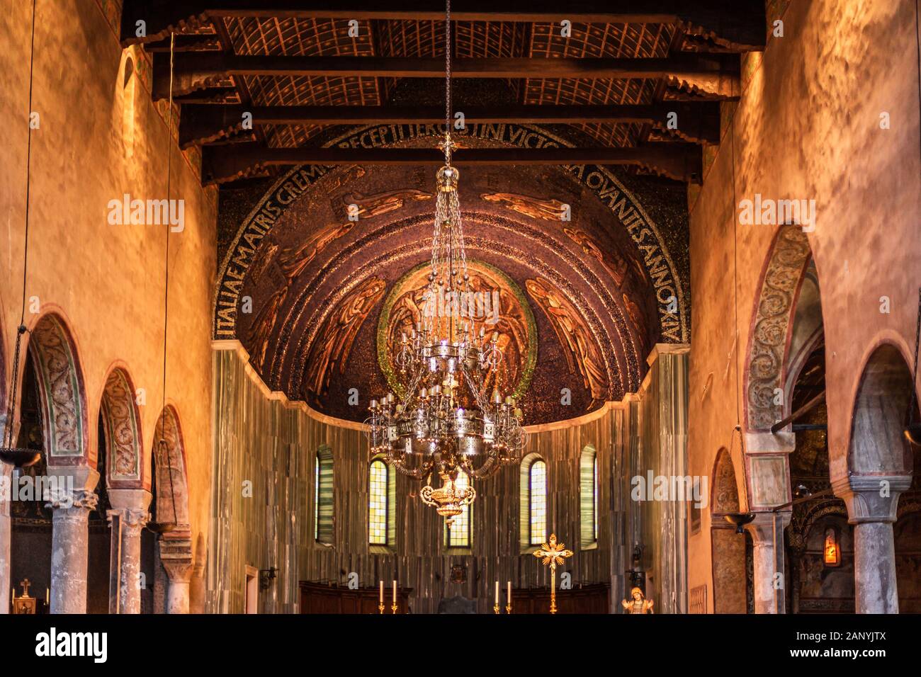 Trieste, Italy - September 2019: Interior architecture of the roman ...