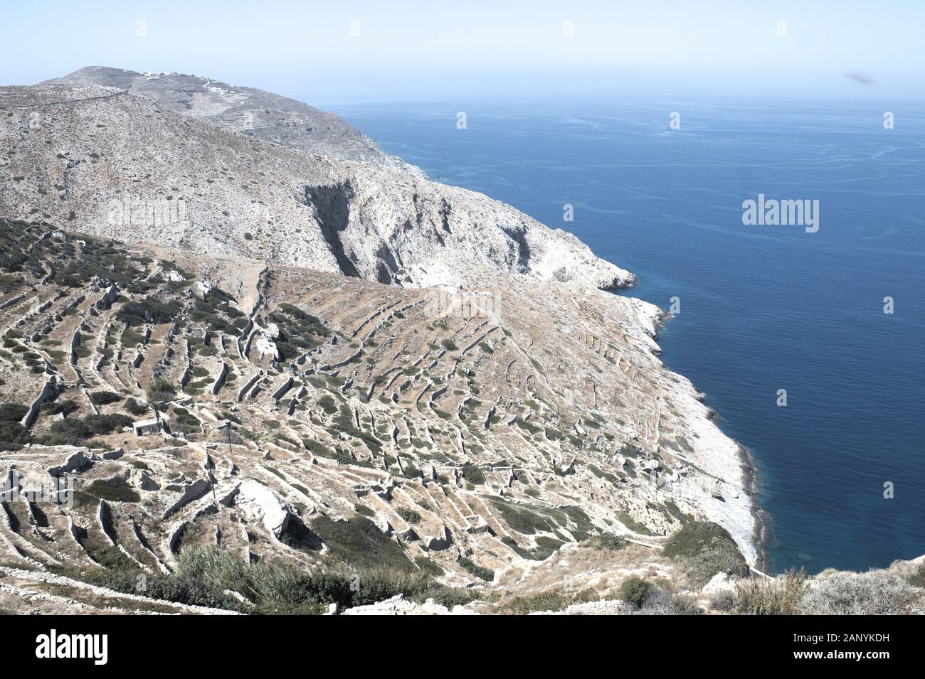 Rock formation at the ocean shore in the Greek island of Folegandros ...