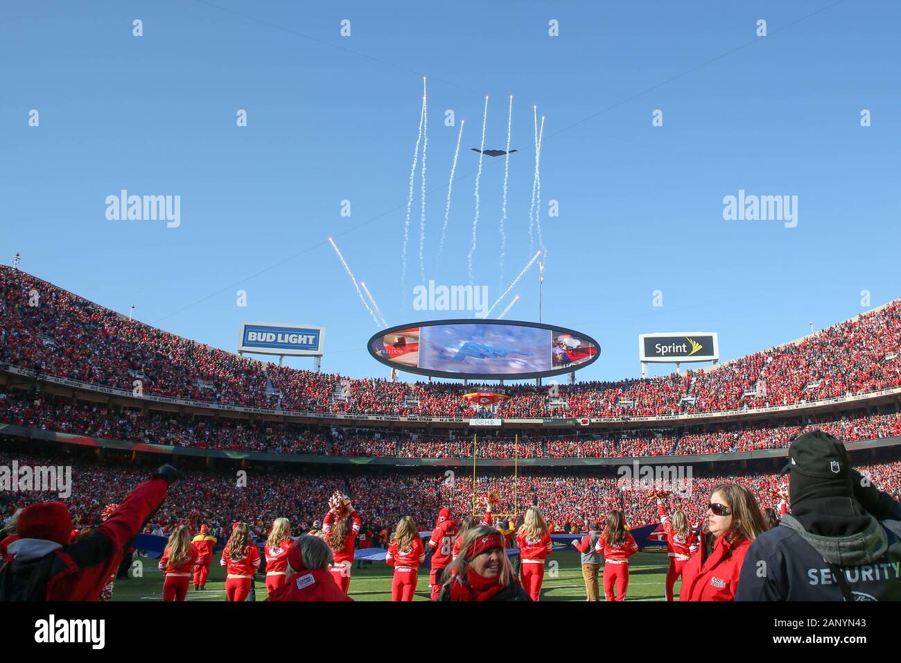 A general overview of a flyover during the AFC Championship between the ...