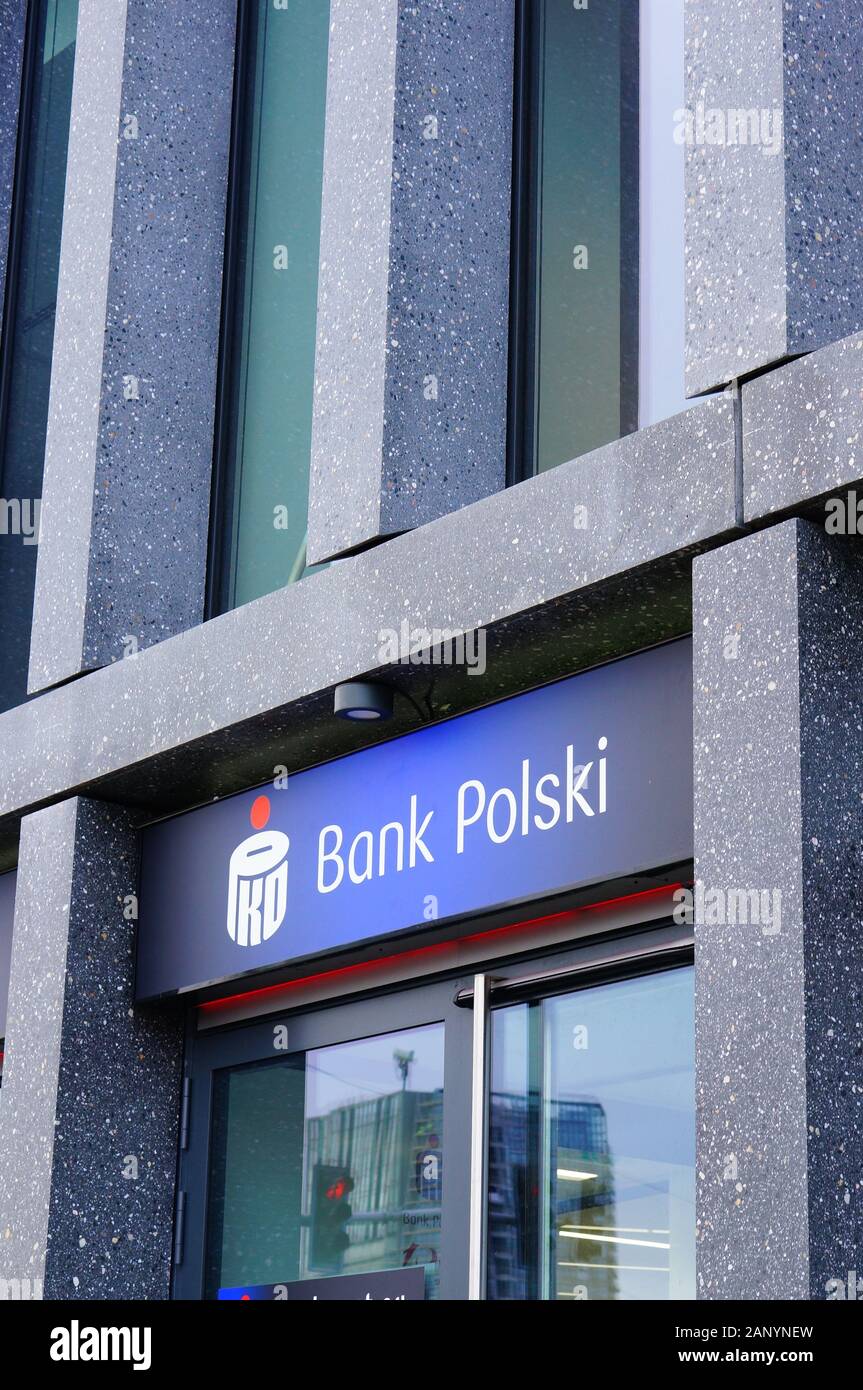 POZNAN, POLAND - Jan 13, 2020: PKO Bank Polski office in the Baltyk ...
