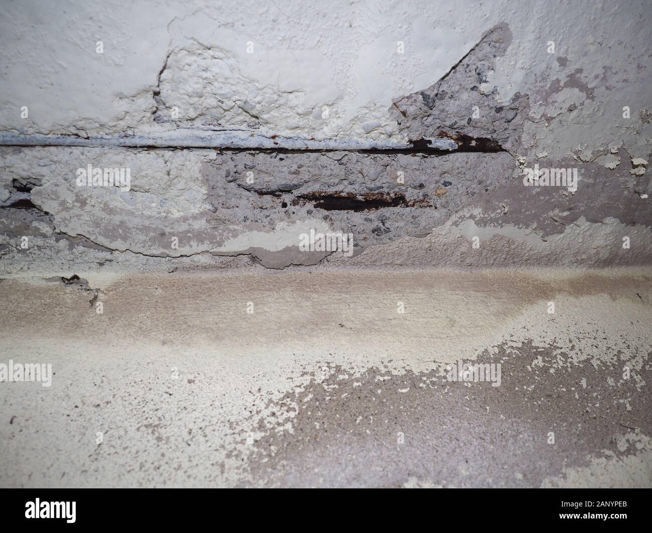 reinforced concrete resistance bars (rebar) damaged by water ...