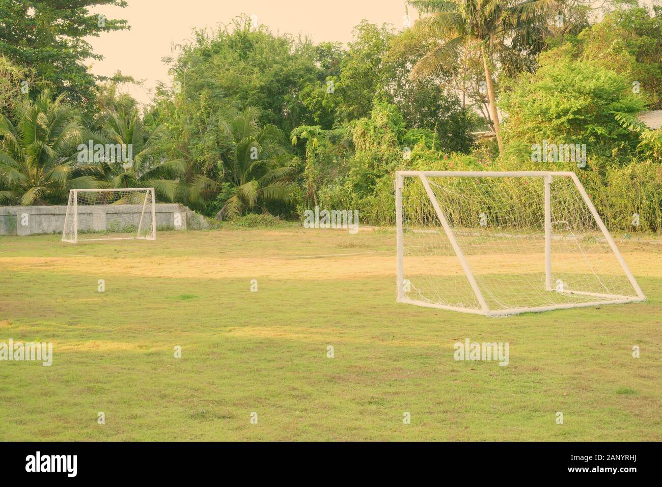 Futsal Court In Public Outdoor Park With Natural Turf Stock Photo - Alamy