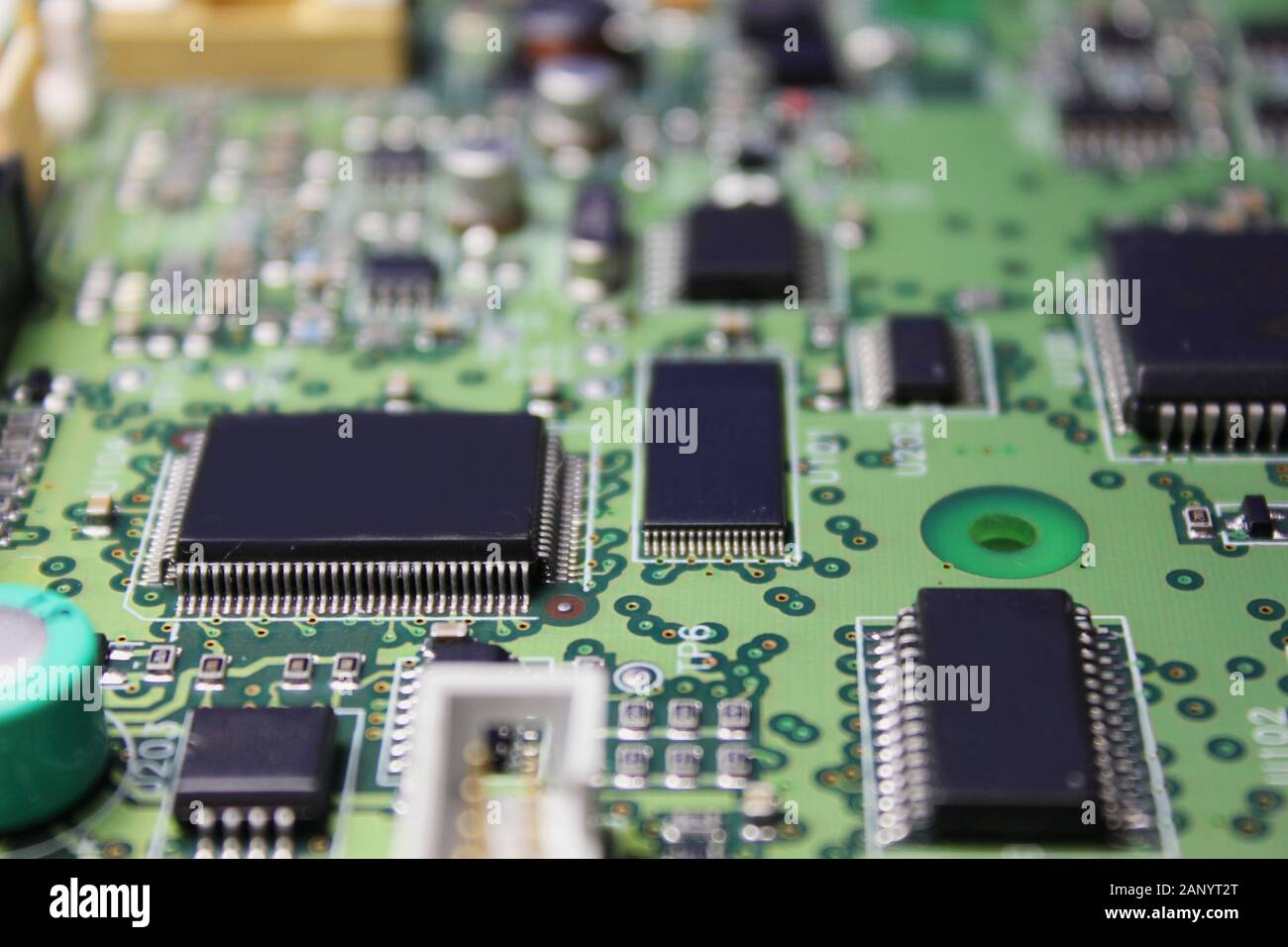 Closeup of electronic circuit board or PCB printed circuit board Stock ...