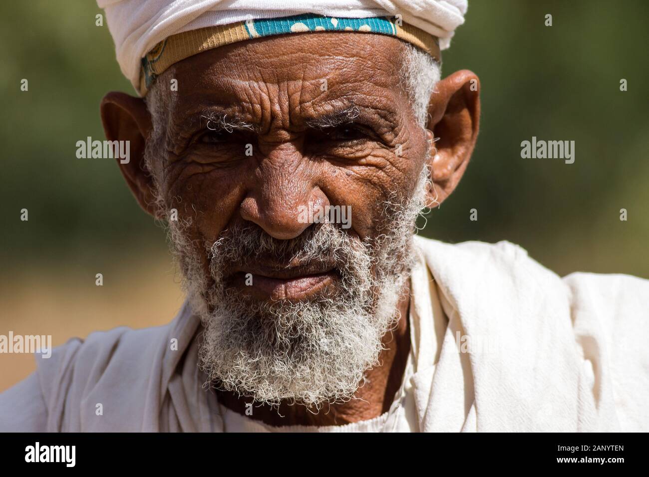 Portrait of old Ethiopian villager, Yeha, Tigray Region, Ethiopia Stock ...