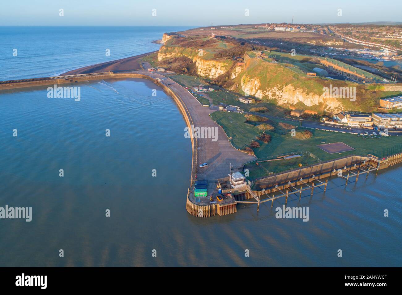 aerial view of newhaven harbour and seafront on the sussex coast Stock ...
