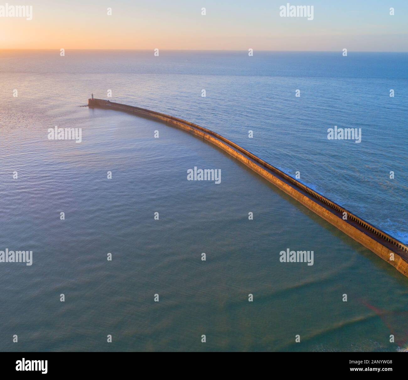 aerial view of newhaven harbour breakwater on the sussex coast Stock ...