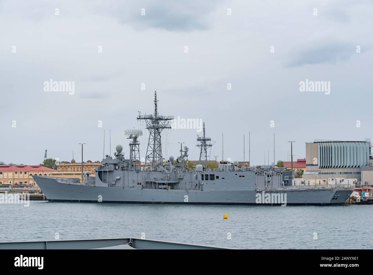 An Australian built FFG guided missile frigate painted in a darker grey ...