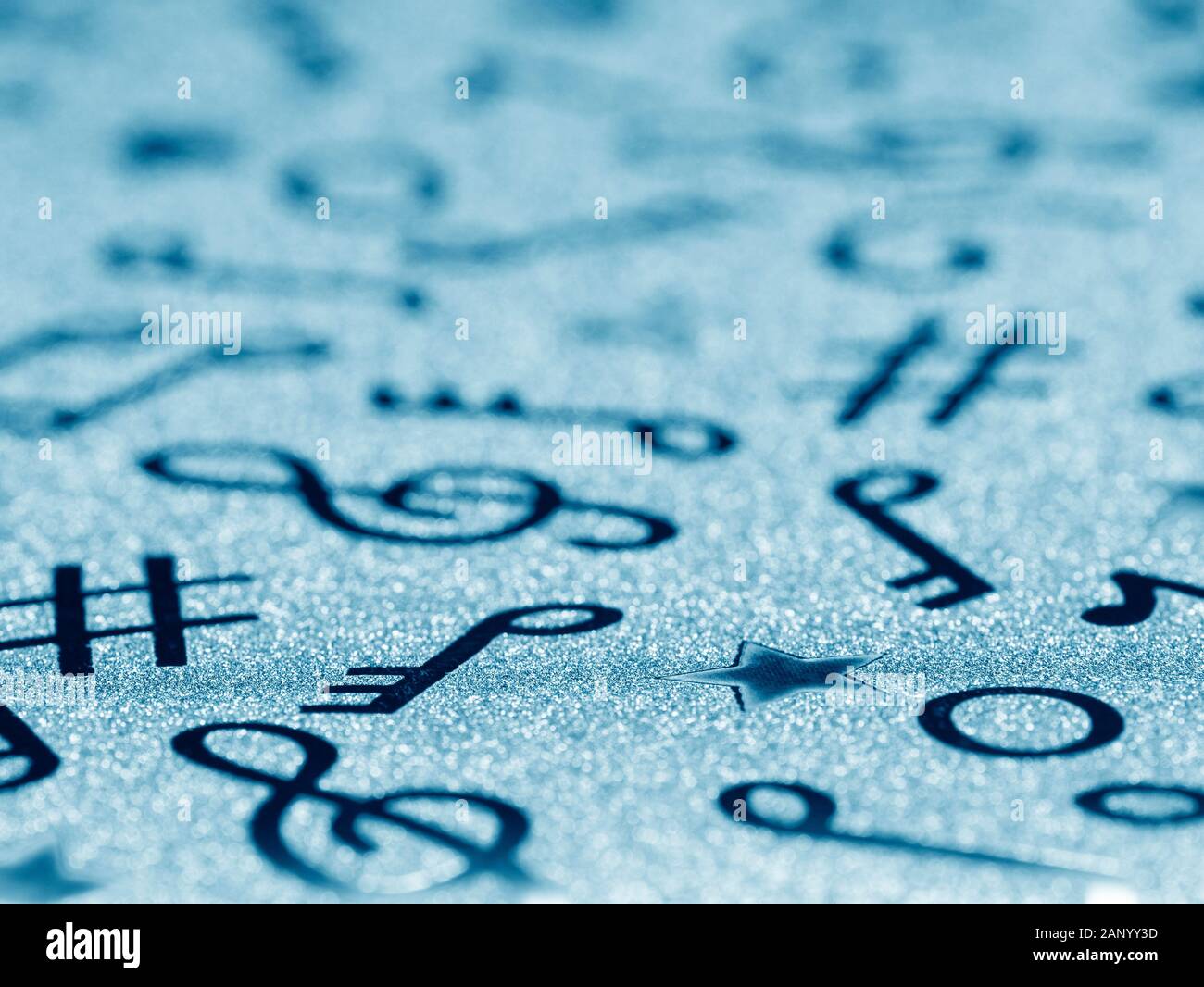 Blue glitter music background. Selective focus Stock Photo - Alamy