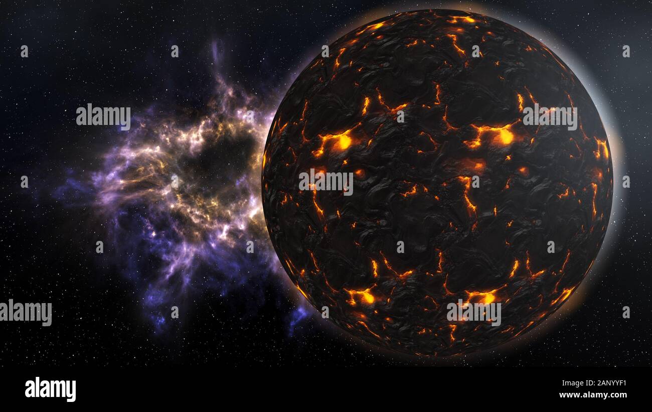 Genesis Birth of a Planet Concept 3D Illustration Stock Photo - Alamy