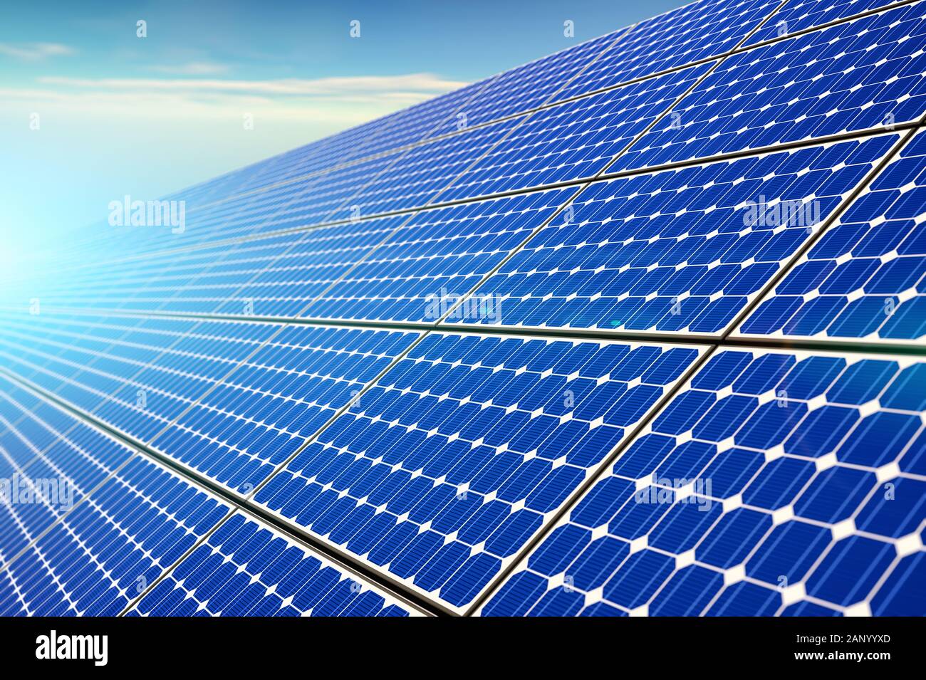 Solar Panels - Background - 3D Rendering Stock Photo - Alamy