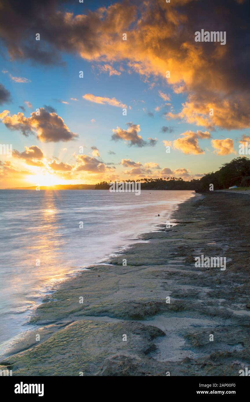 Cuvu Beach at sunset, Cuvu, Viti Levu, Fiji Stock Photo - Alamy