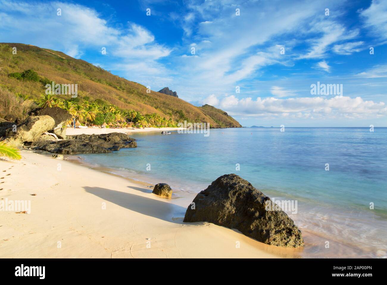 Beach at Octopus Resort, Waya Island, Yasawa Islands, Fiji Stock Photo ...