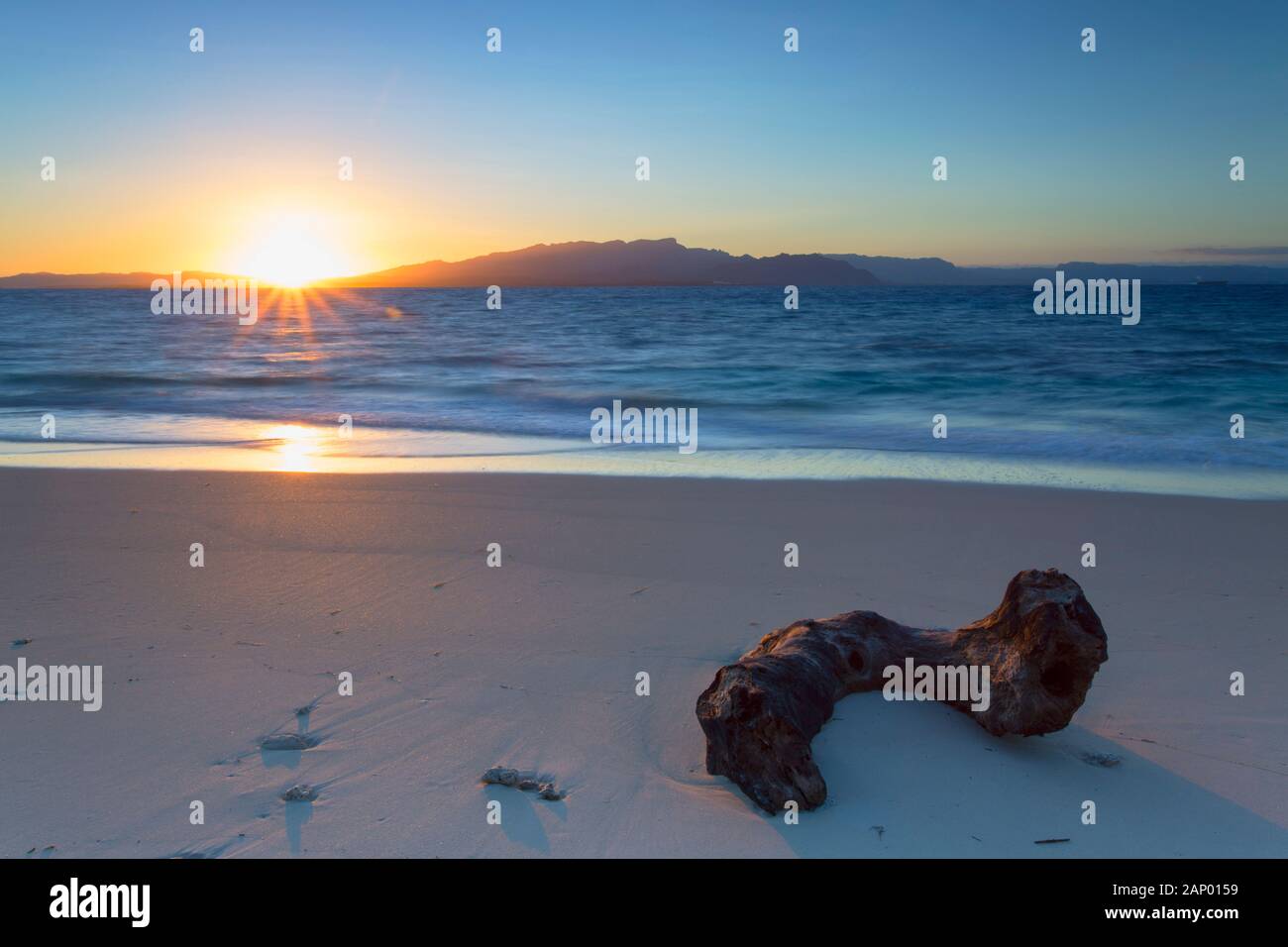 Beach on Bounty Island at sunrise, Mamanuca Islands, Fiji Stock Photo ...