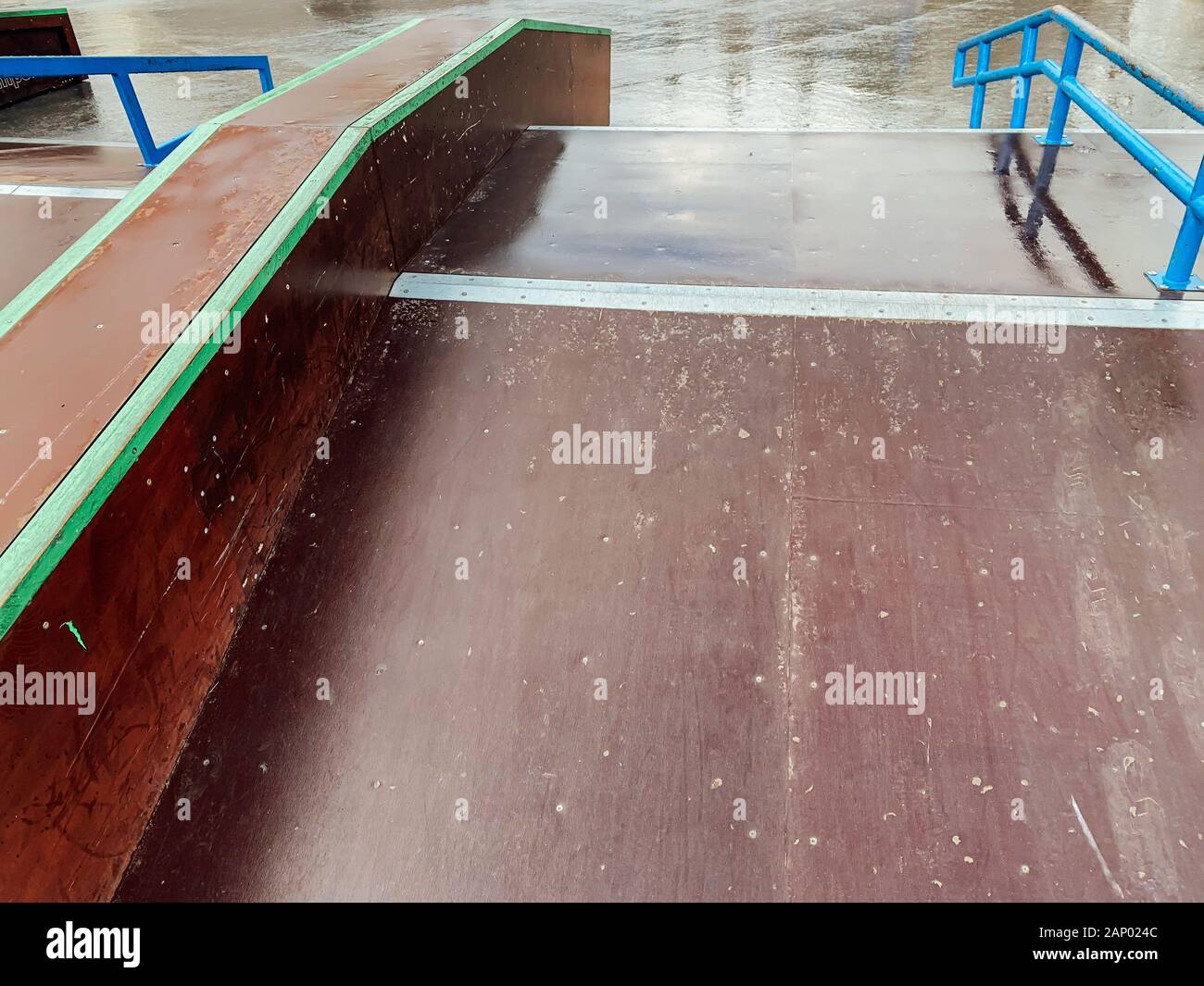 Roller playground ramp for skating at the rollers Stock Photo - Alamy