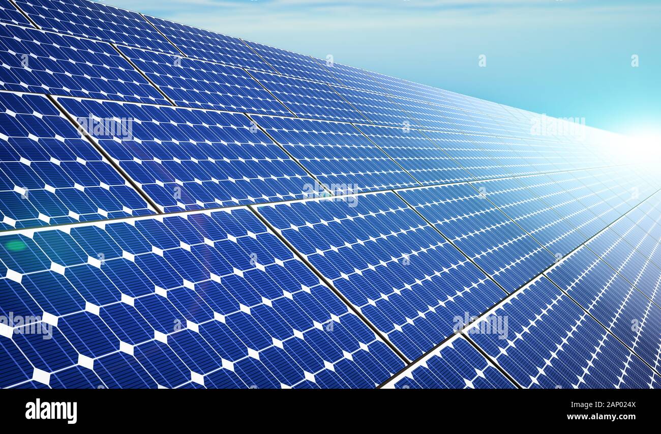 Solar Panels - Background - 3D Rendering Stock Photo - Alamy