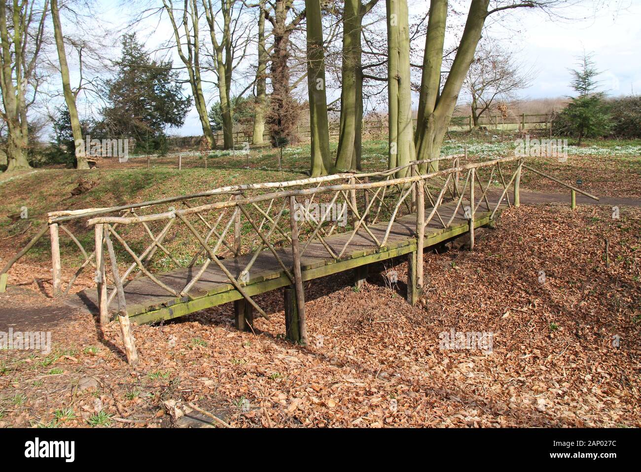 A Rustic Wooden Bridge Over a Dry River Bed Stock Photo - Alamy