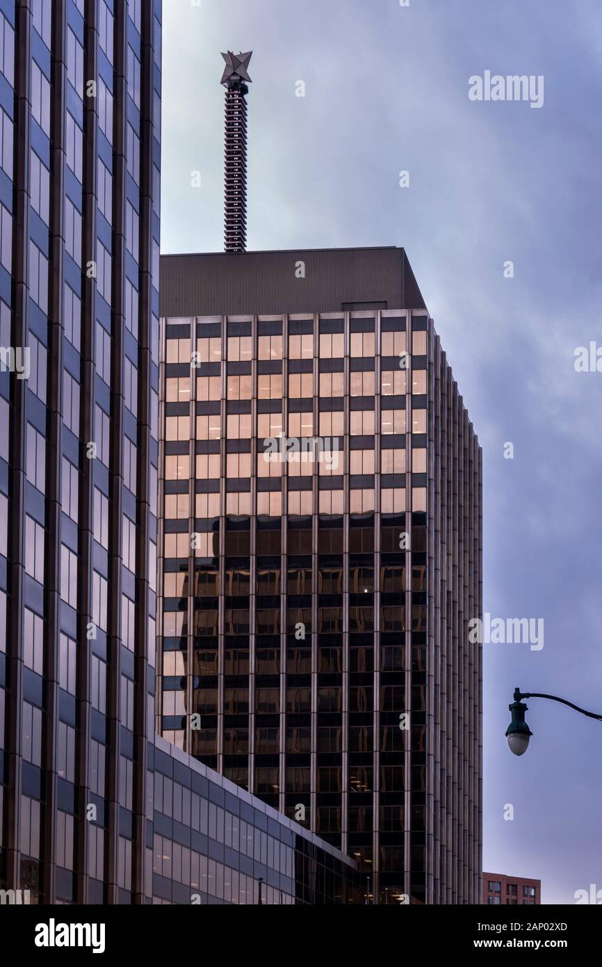 SYRACUSE, NY - JAN 14, 2020: Architectural View of Axa Towers and ...
