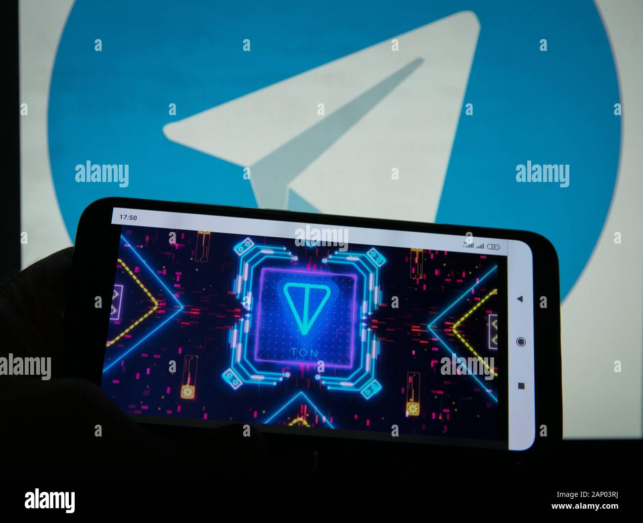 TON Telegram Open Network on a computer screen, Gram token Stock Photo ...