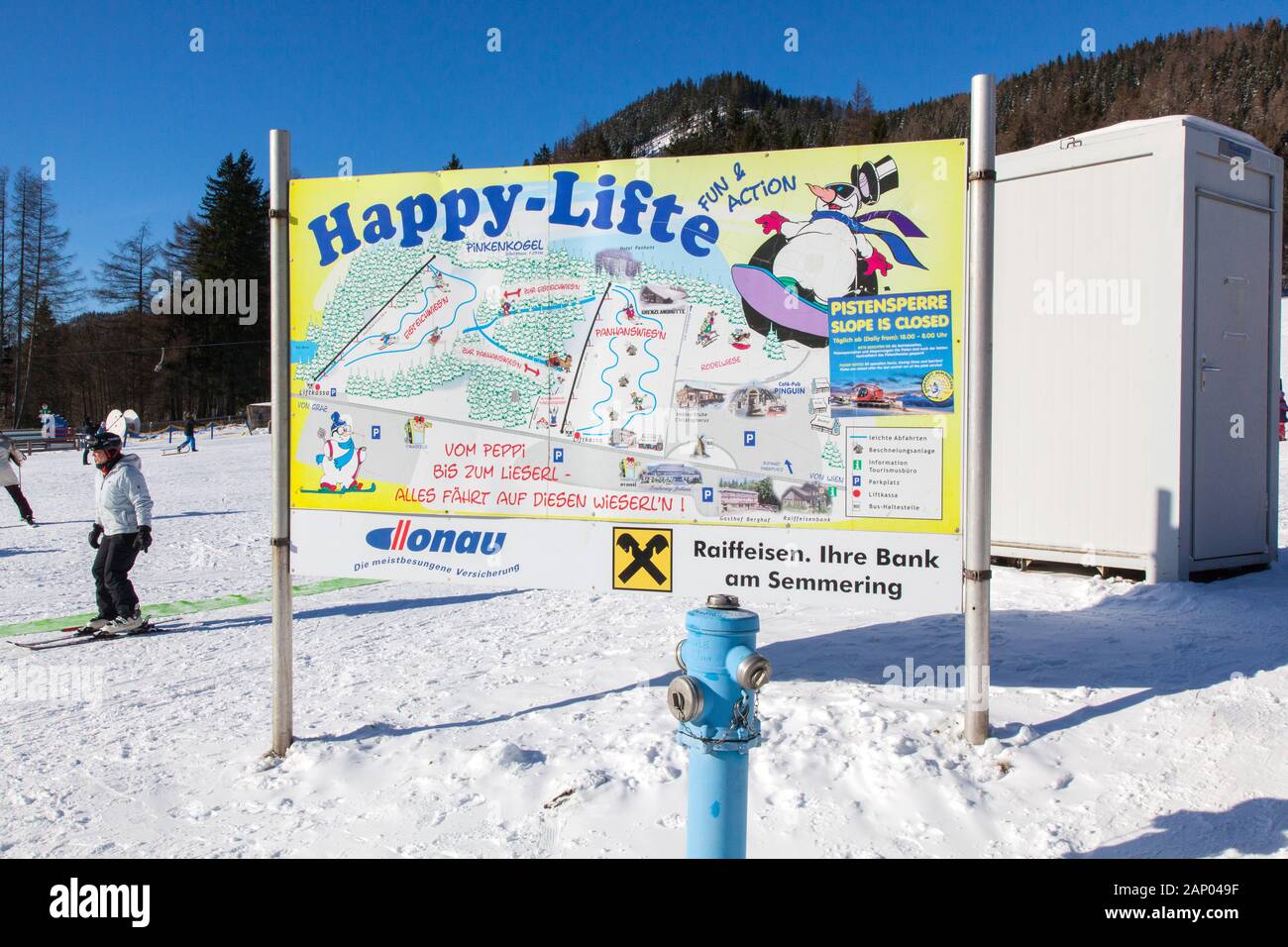 Piste map display at Semmering,, Lower Austria, Viennese alps,Austria ...