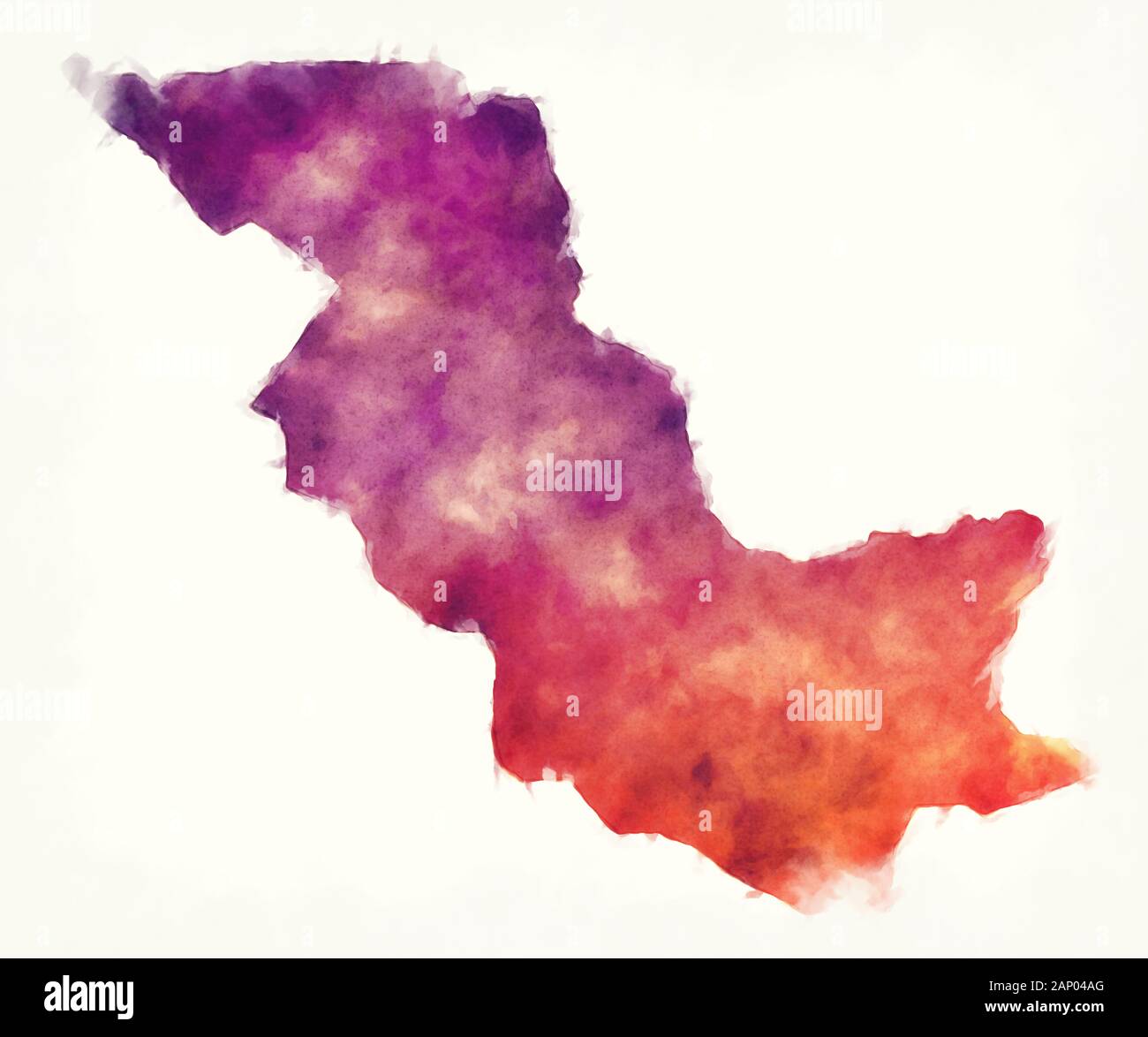 Oro province watercolor map of Papua New Guinea Stock Photo - Alamy