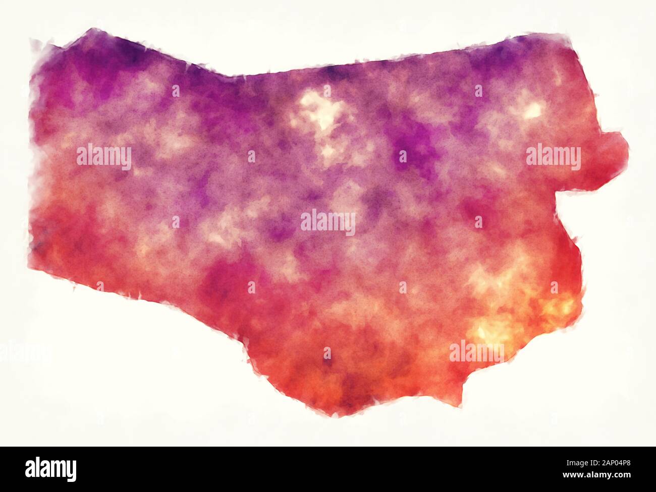 Enga province watercolor map of Papua New Guinea Stock Photo - Alamy