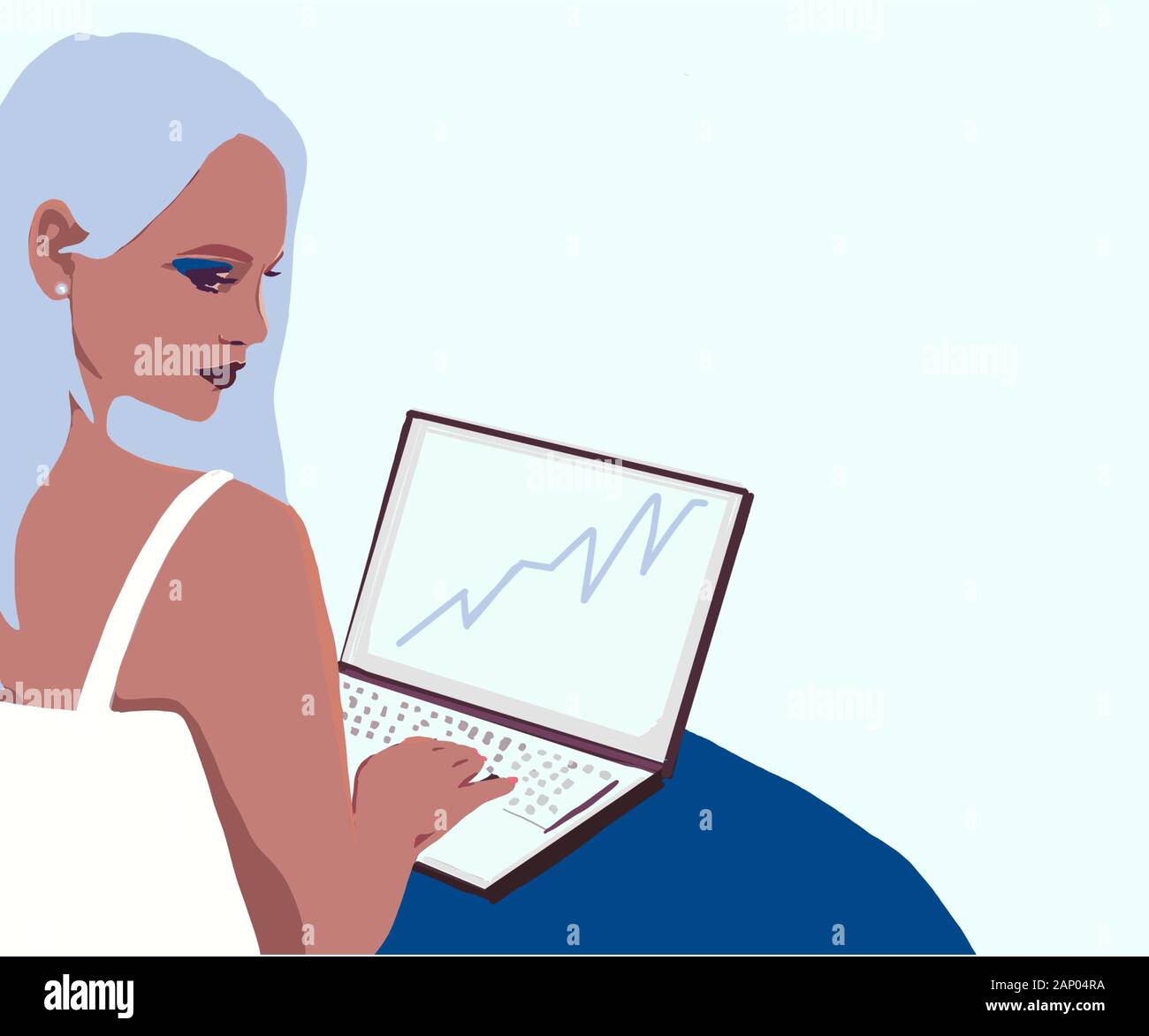 Fashion woman biracial. Portrait african asian female illustration ...