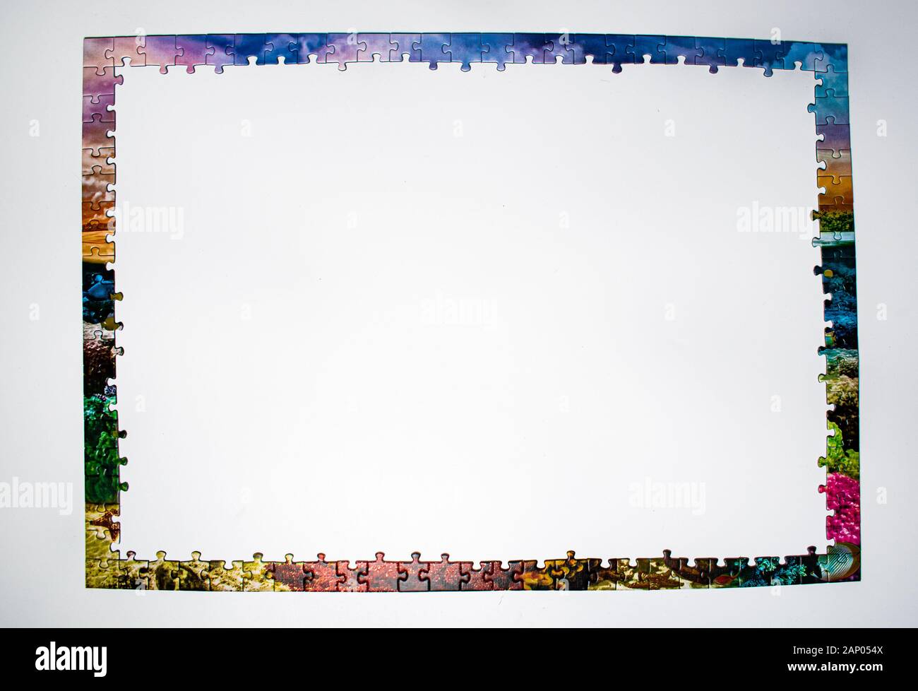 Framework puzzle pieces on white hi-res stock photography and images ...