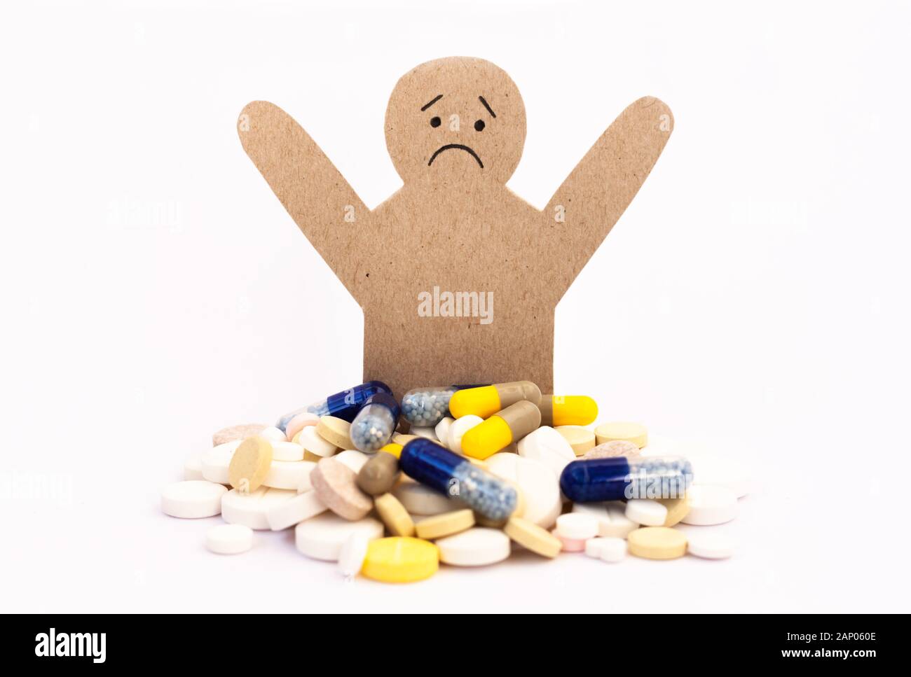 Man drug addiction painkiller Cut Out Stock Images & Pictures - Alamy