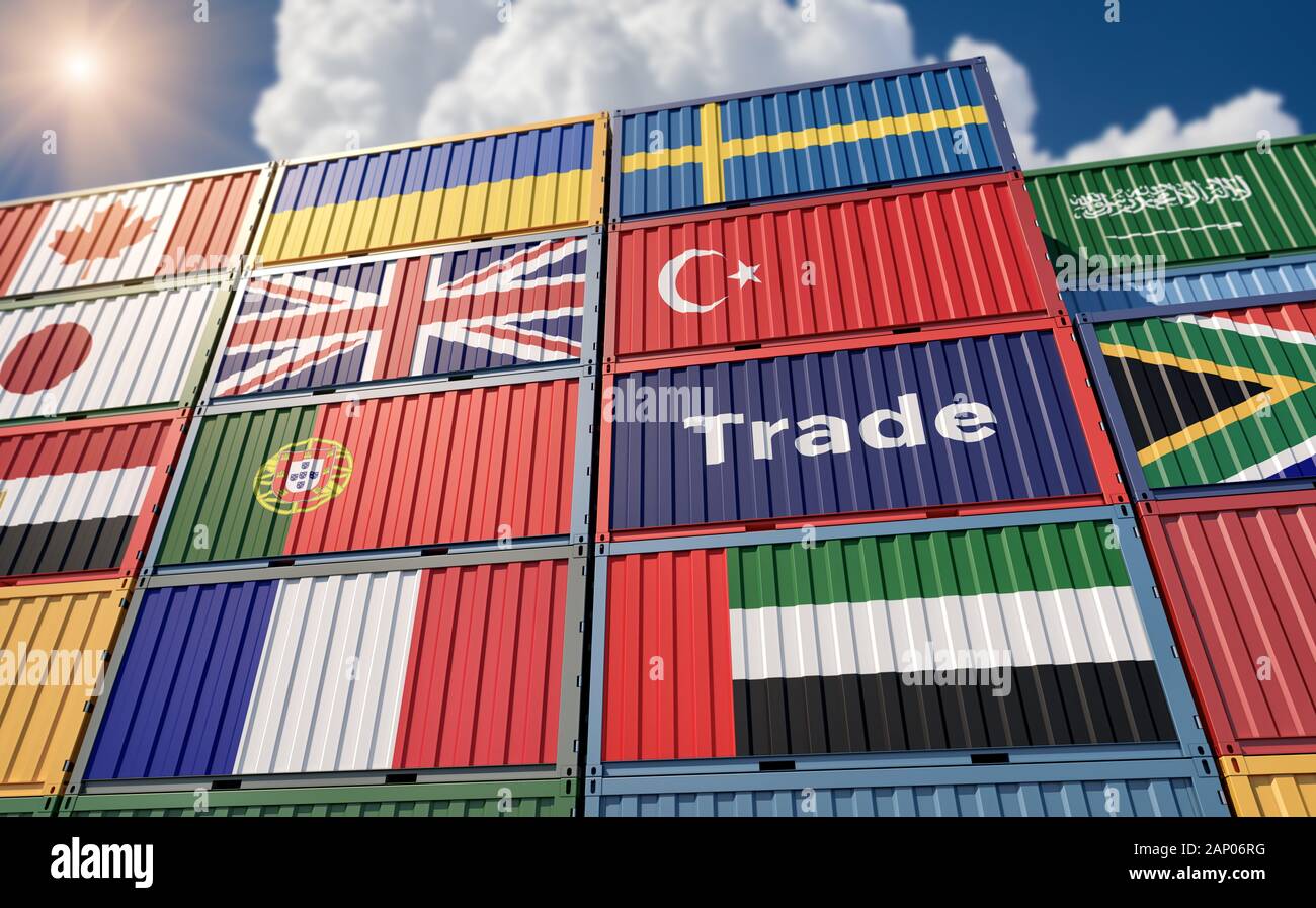 Cargo containers with flag designs hi-res stock photography and images ...