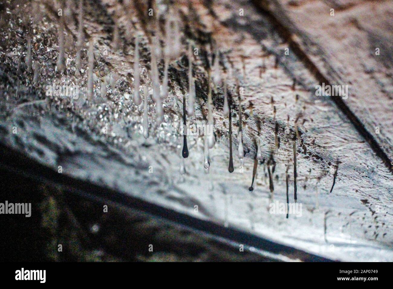 Mineral deposits on the ceiling of Taya Caves, Kanagawa Prefecture ...