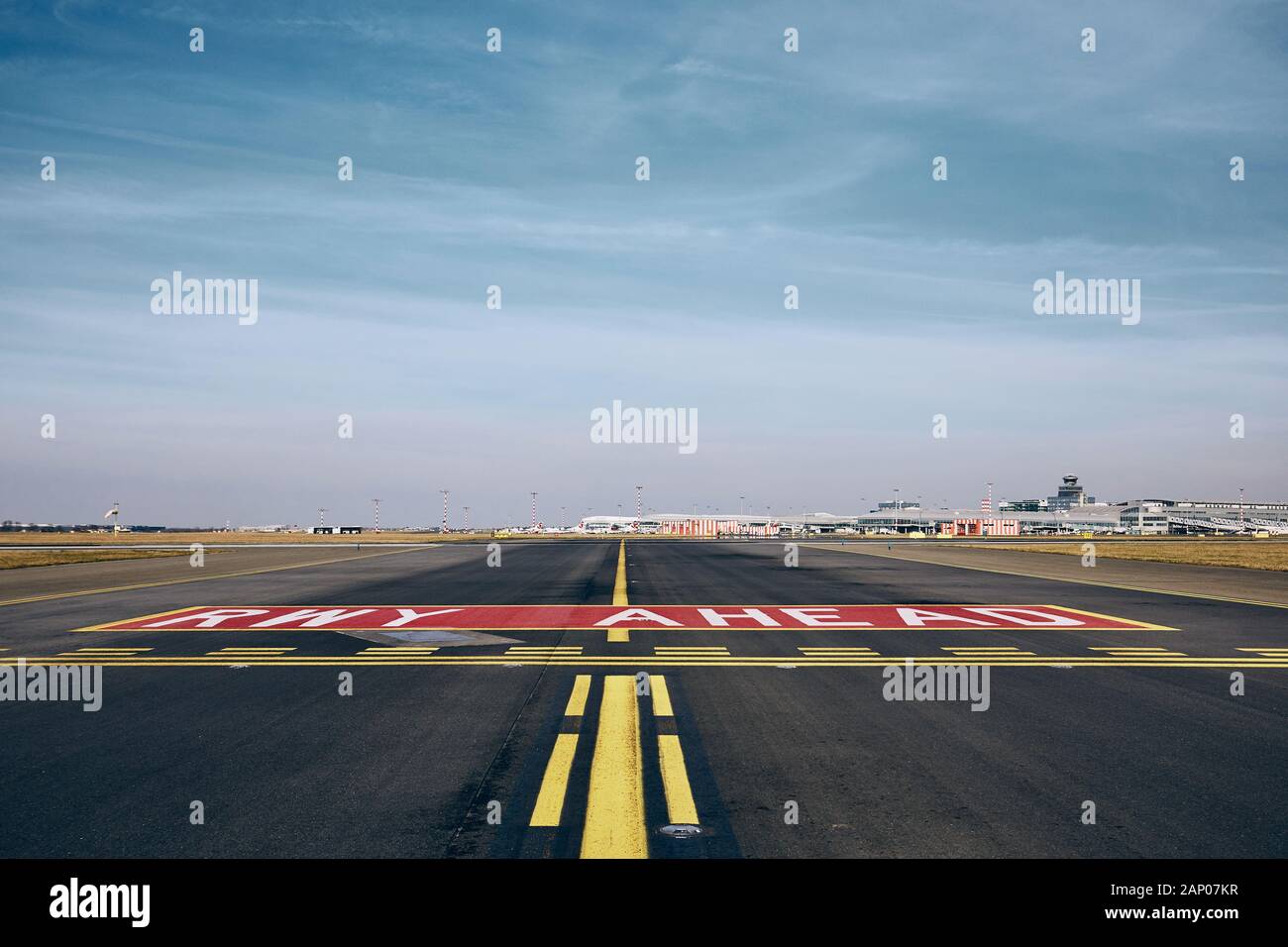 Runway ahead sign hi-res stock photography and images - Alamy