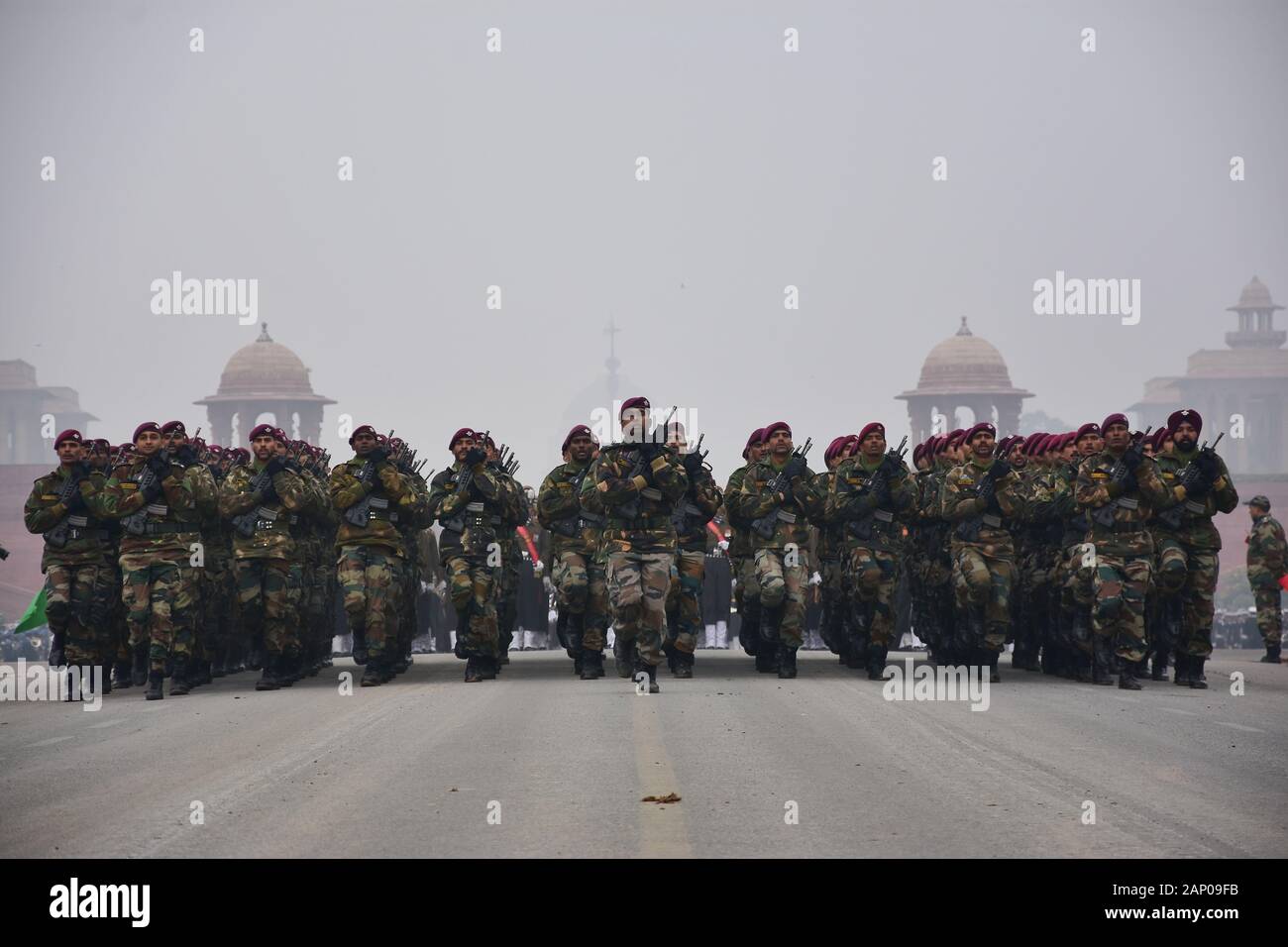 Army commandos march during the rehearsals for the upcoming event in ...
