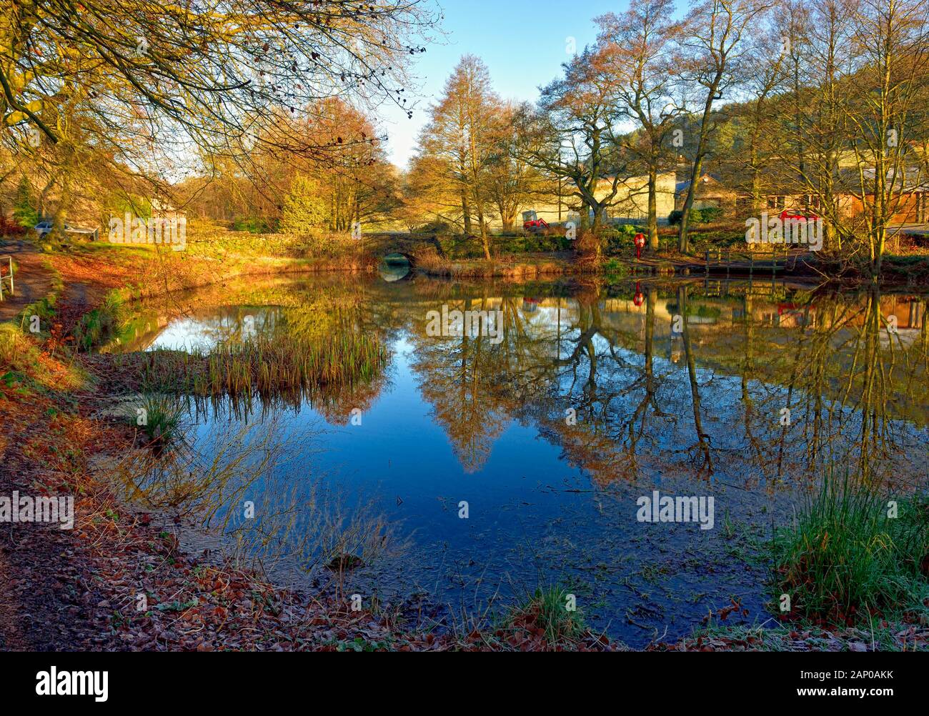 Lumsdale lower pond,Lumsdale valley,Matlock,Derbyshire,Peak District ...