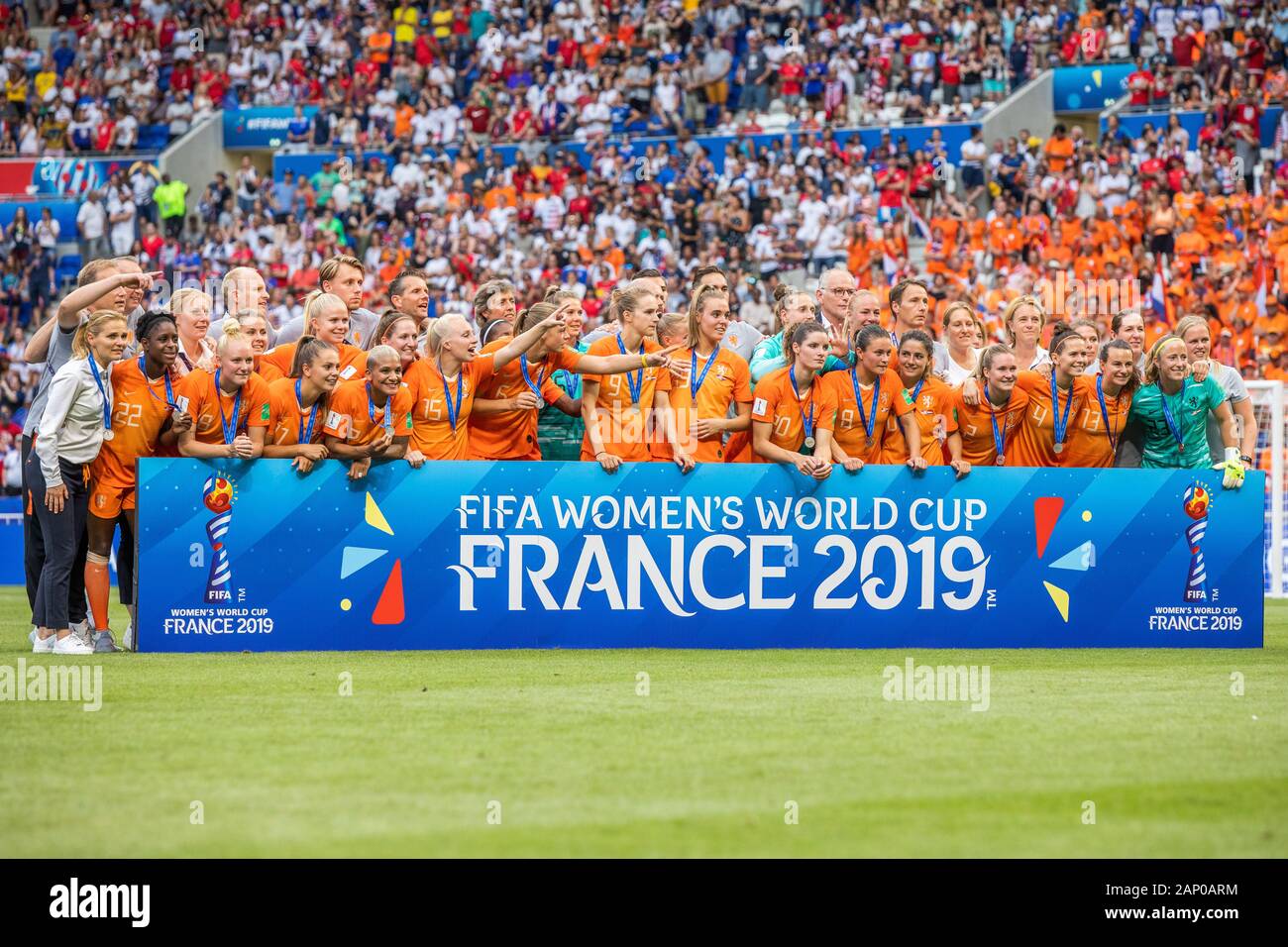 Netherlands women's national team celebrating second place in the ...