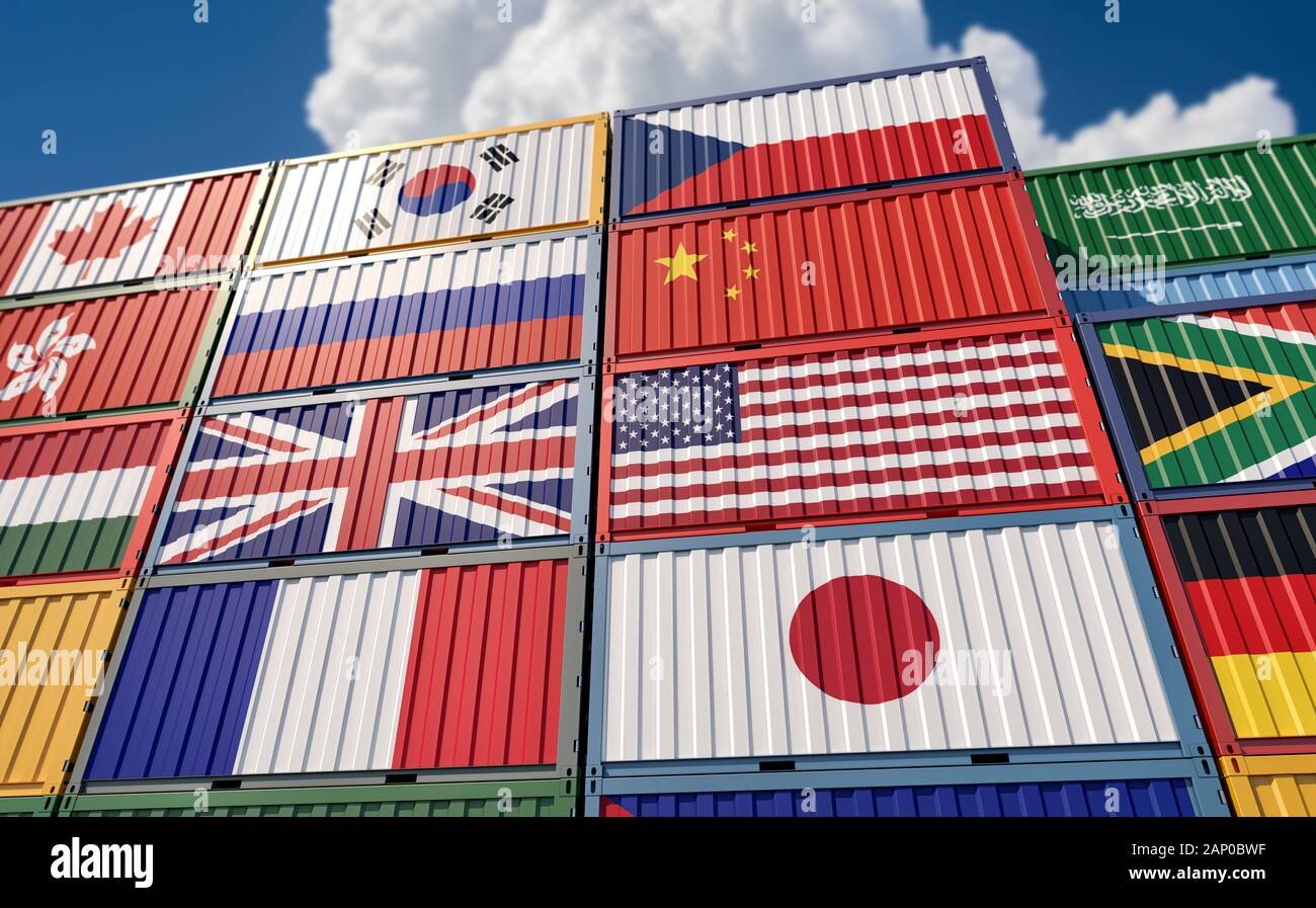 Cargo containers with flag designs hi-res stock photography and images ...