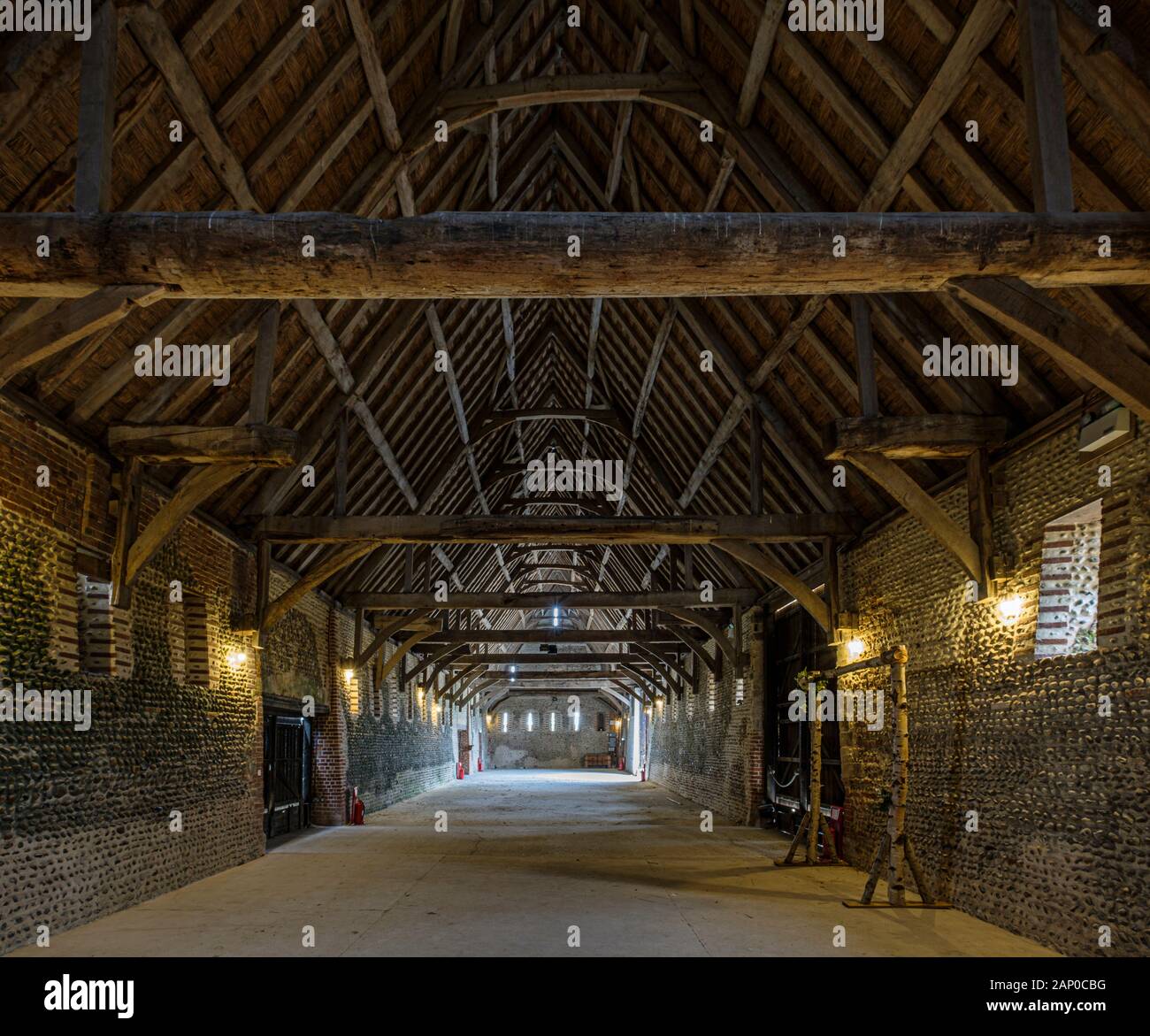 The interior of Waxham great barn which was built in the 16th Century ...