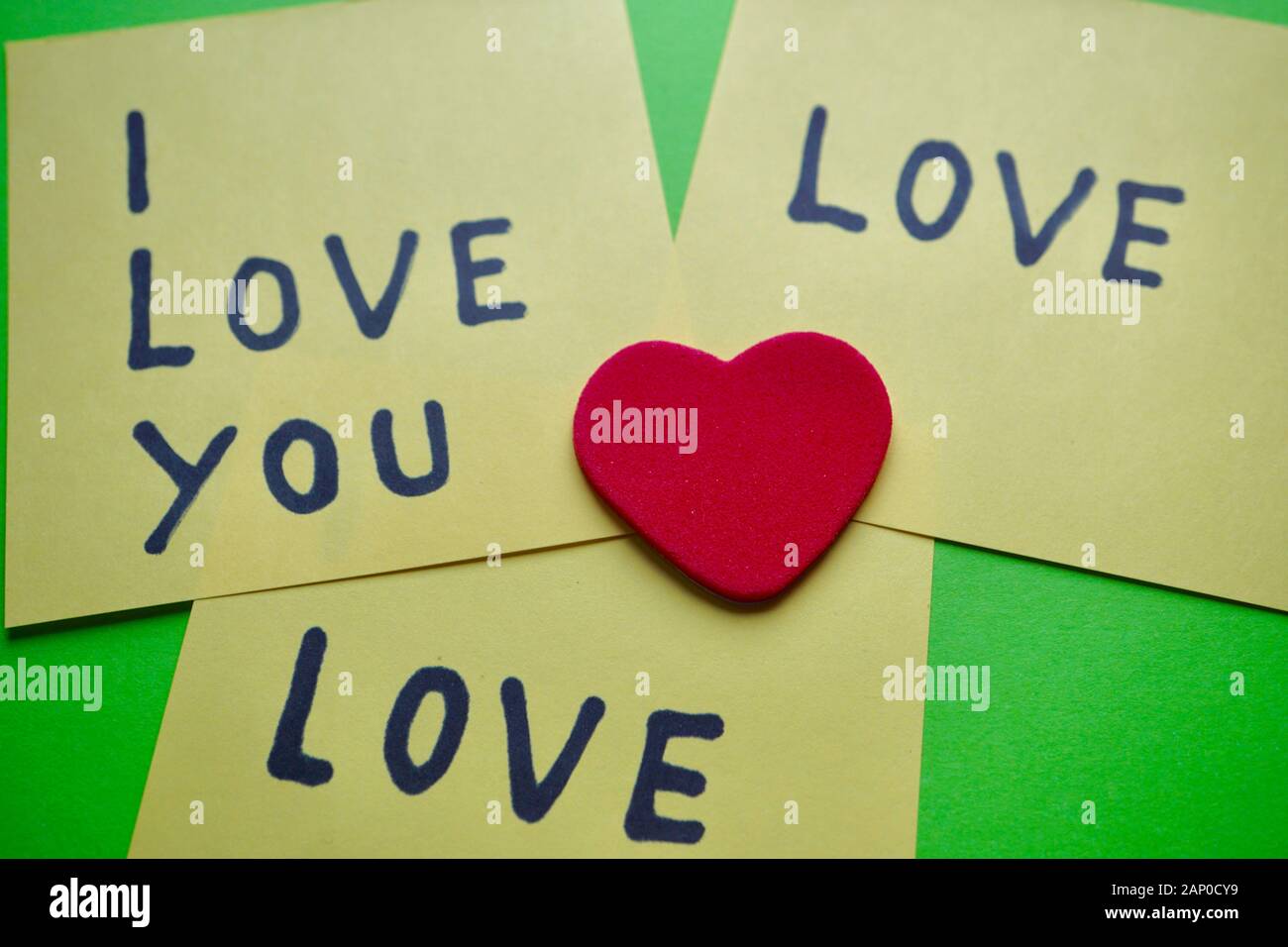 i love you message on paper for valentine's day Stock Photo - Alamy