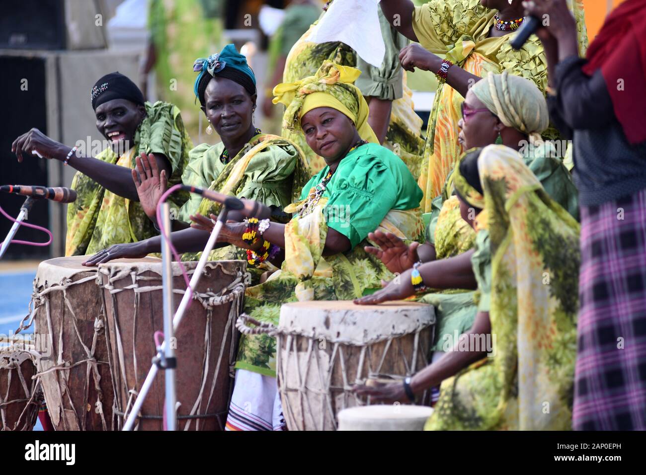 Members of a Nubian singing and dance group at the Orupaap Nature Arts ...