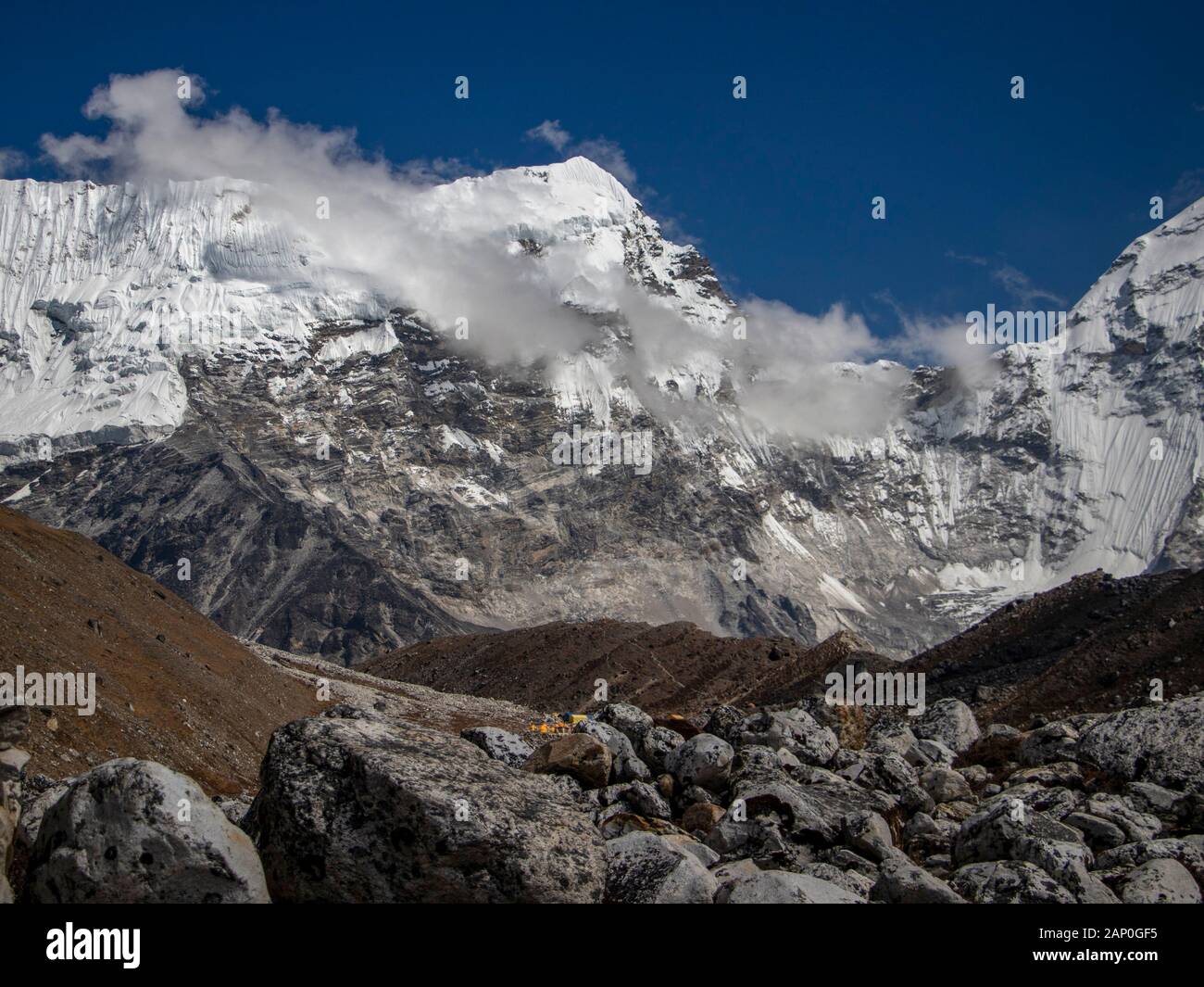 Valley and Mountains in the Himalayan area in Nepal Stock Photo - Alamy