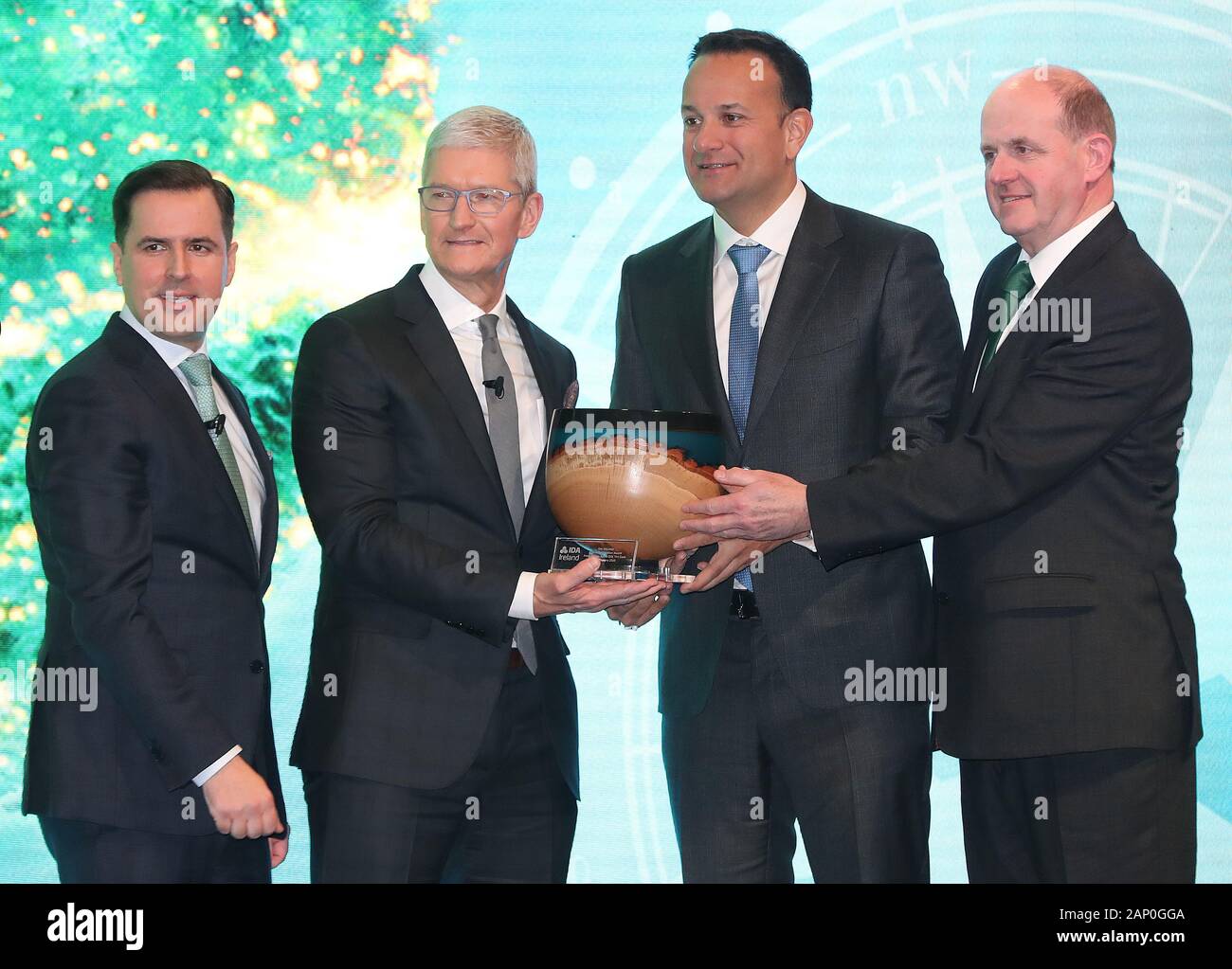 CEO of Apple, Tim Cook is presented the inaugural IDA Ireland Special ...